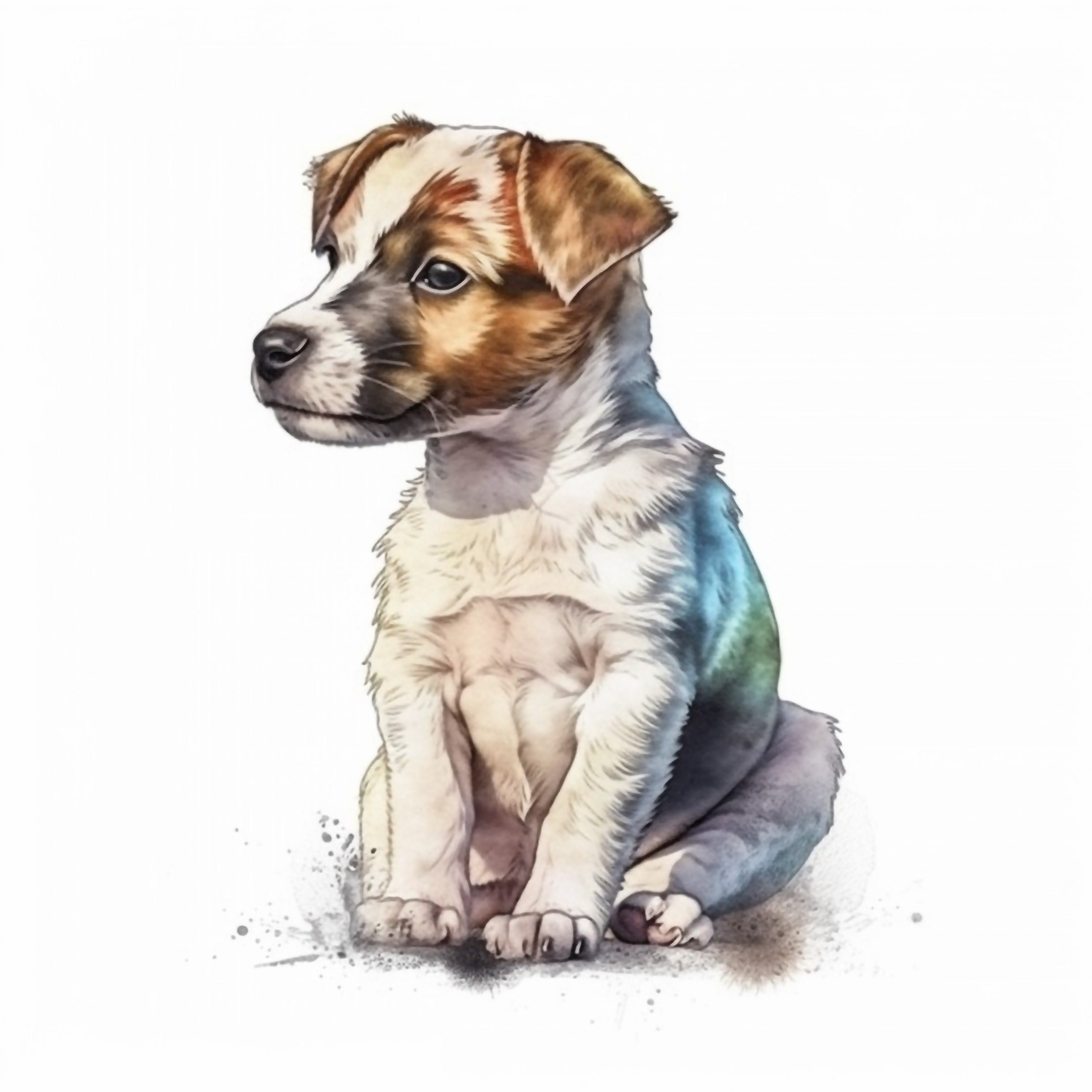 Watercolor Jack Russell Puppy Clipart Set of 10 High Quality Jpgs ...