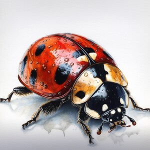 Watercolor Ladybug Clipart - Set of 10high Quality Images - Digital ...