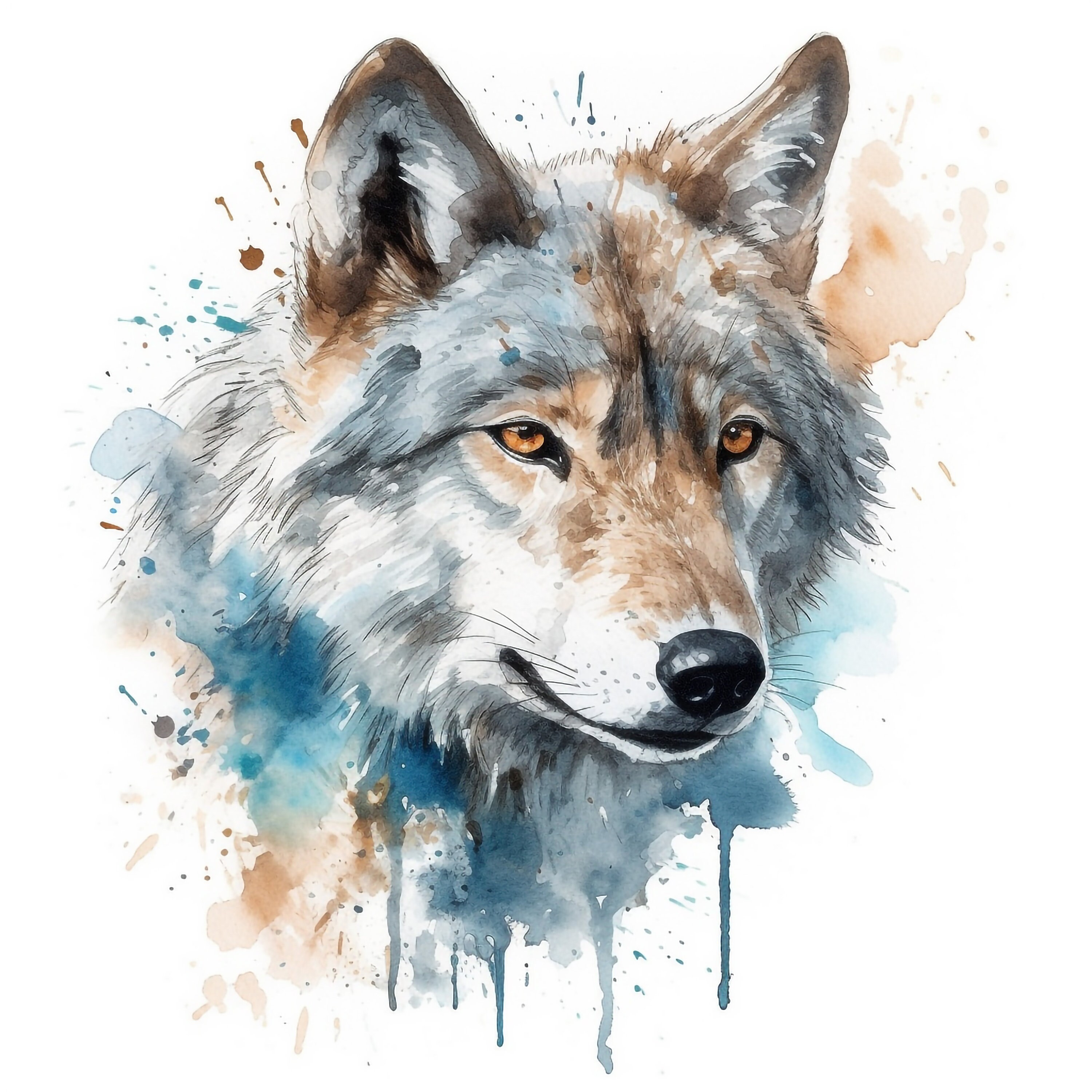 Watercolor Wolf Clipart Set of 10 High Quality Pictures Digital ...