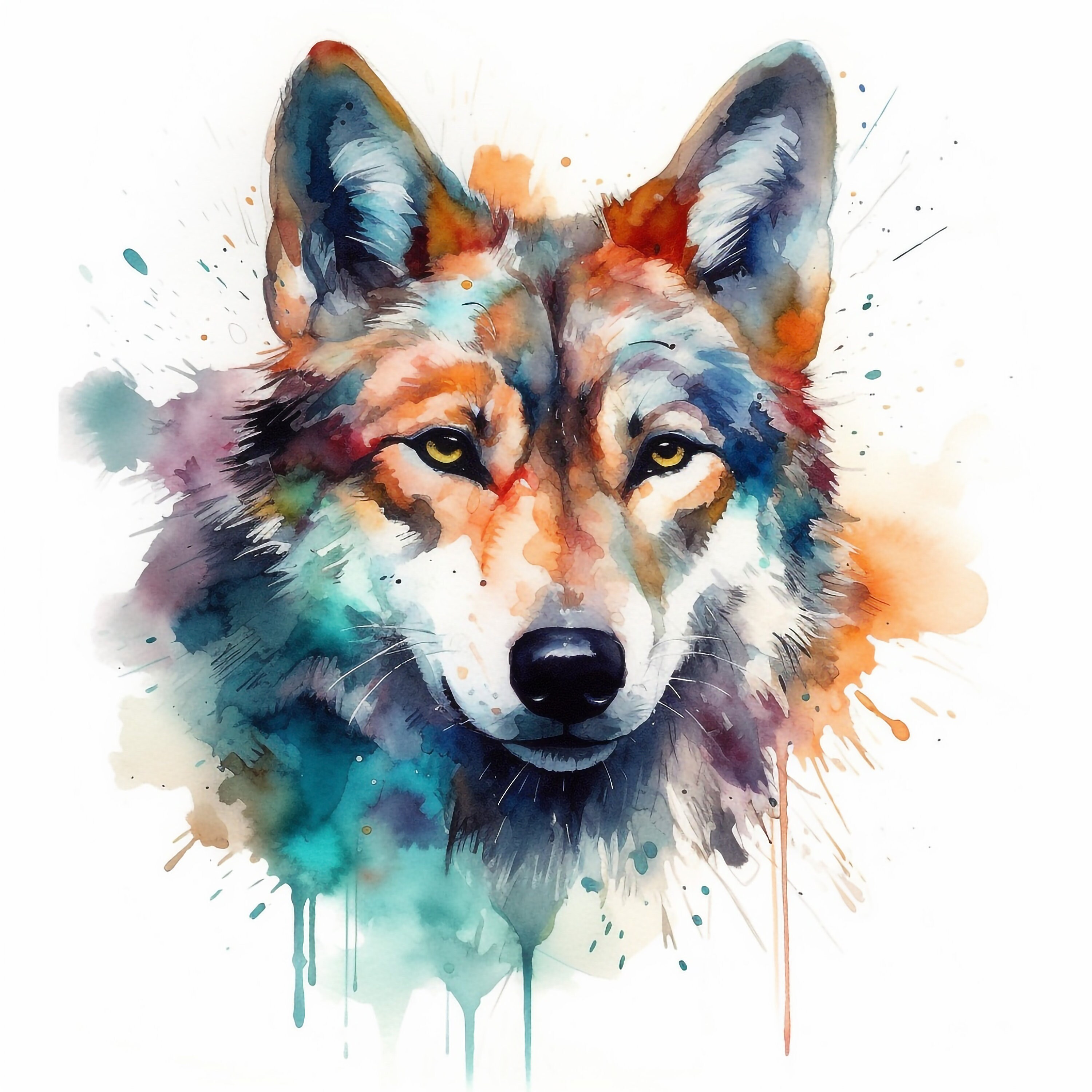 Watercolor Wolf Clipart Set of 10 High Quality Pictures Digital ...