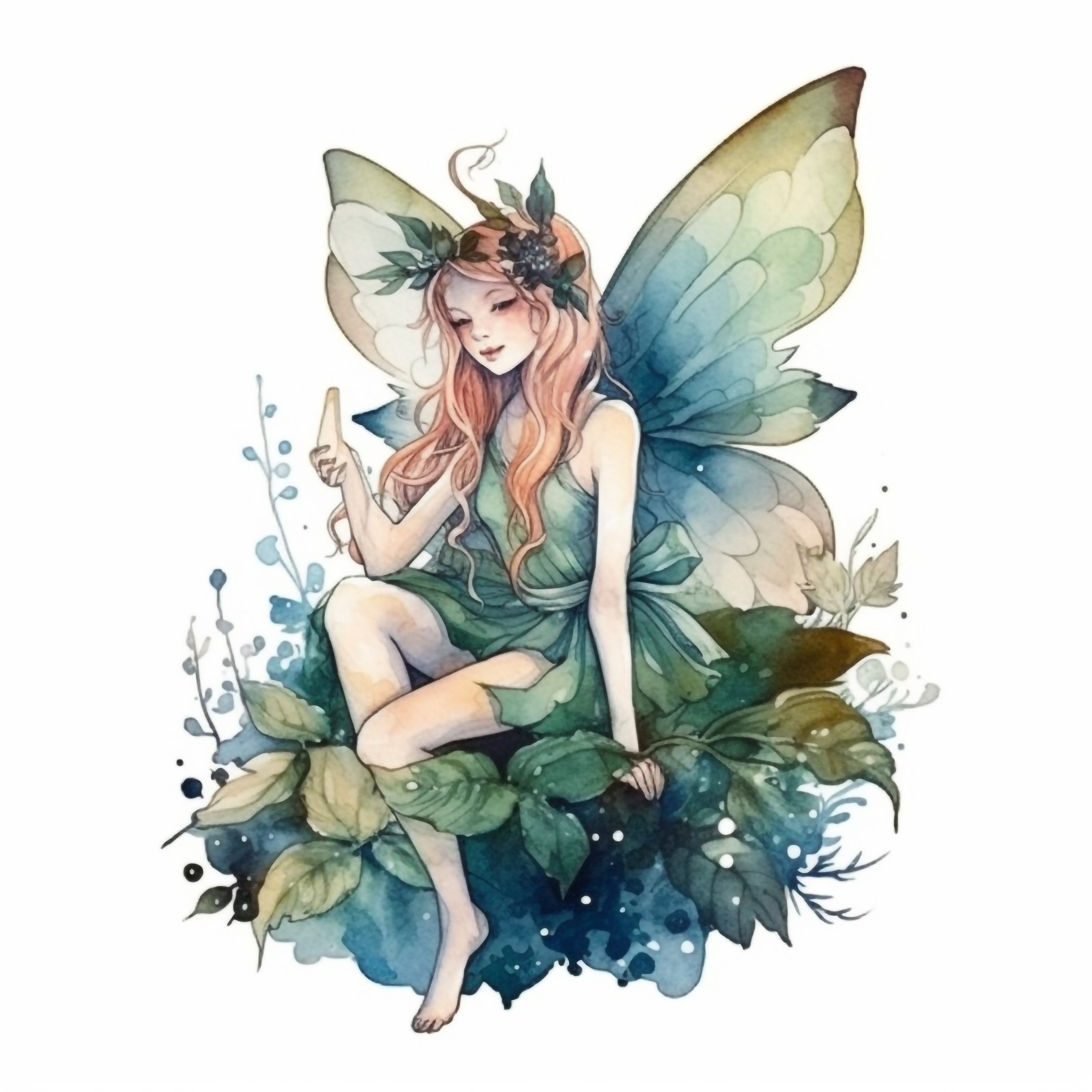 Watercolor Forest Fairy Clipart Set of 10 High Quality Jpgs - Etsy