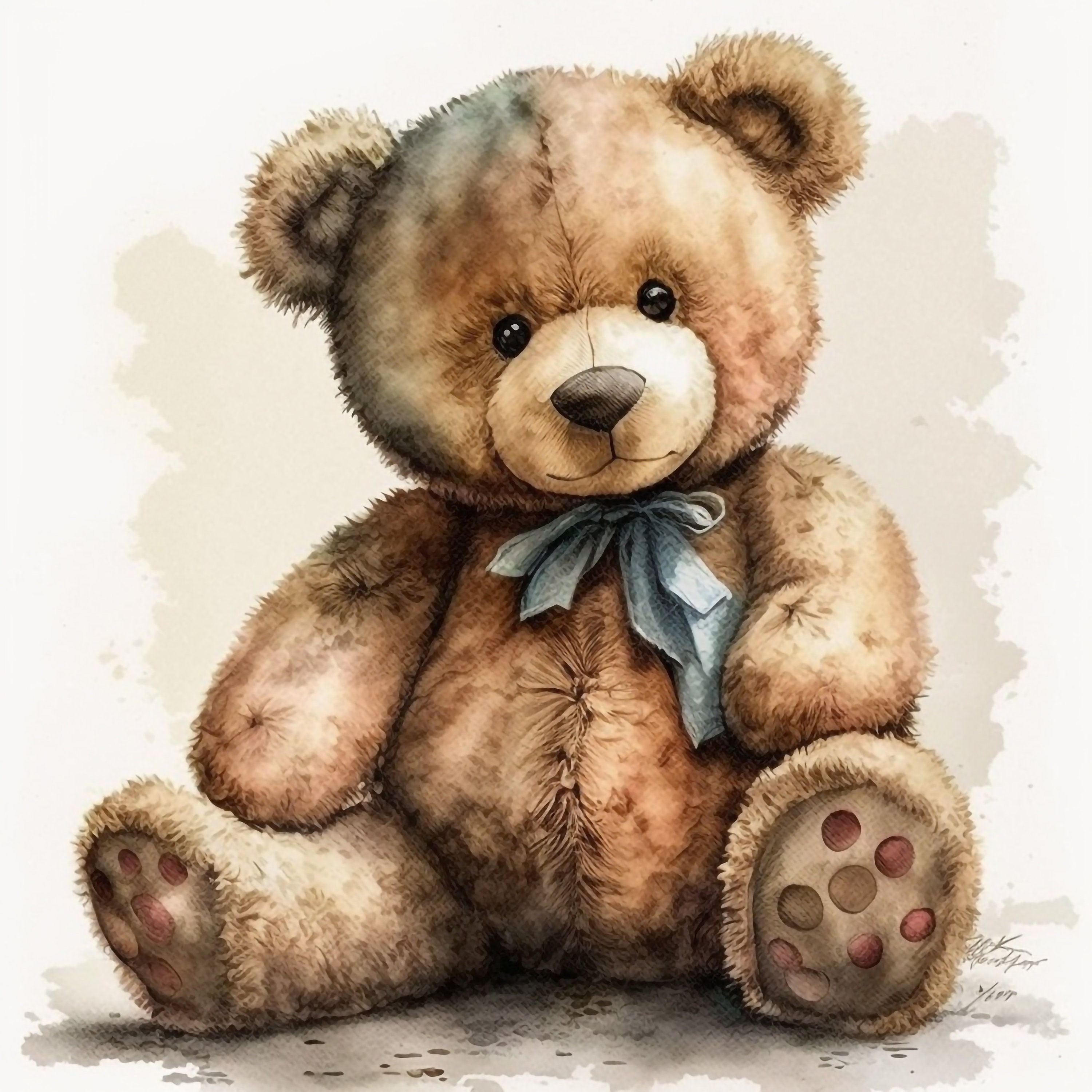 Watercolor Nursery Wall Art Teddy Bear Set of 10 High - Etsy