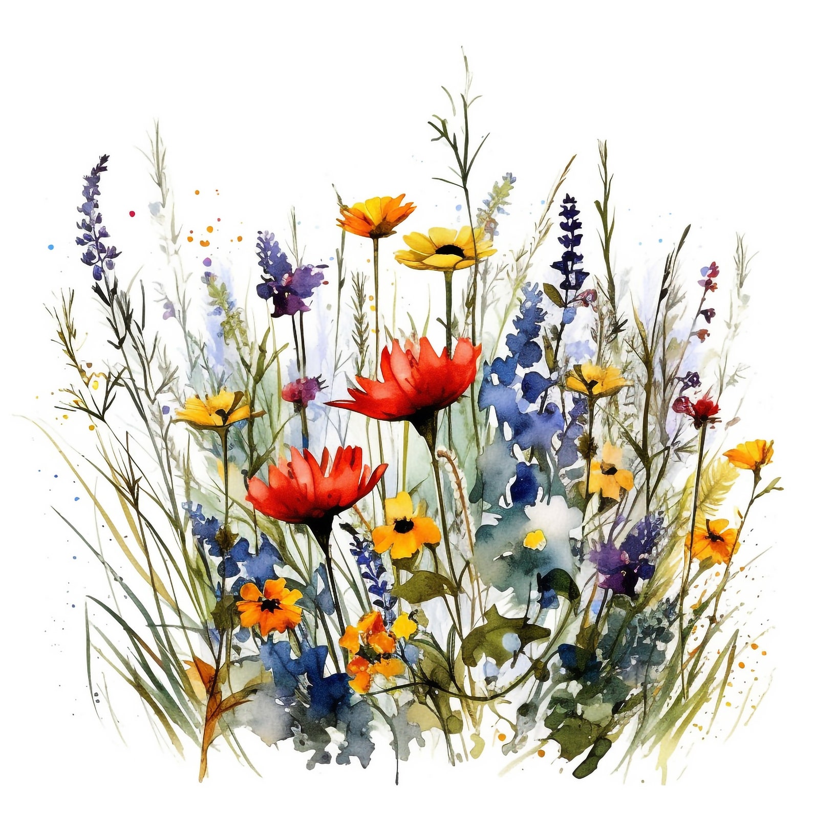 Wild Flowers Clipart 30 Digital Clipart Bundle High - Etsy