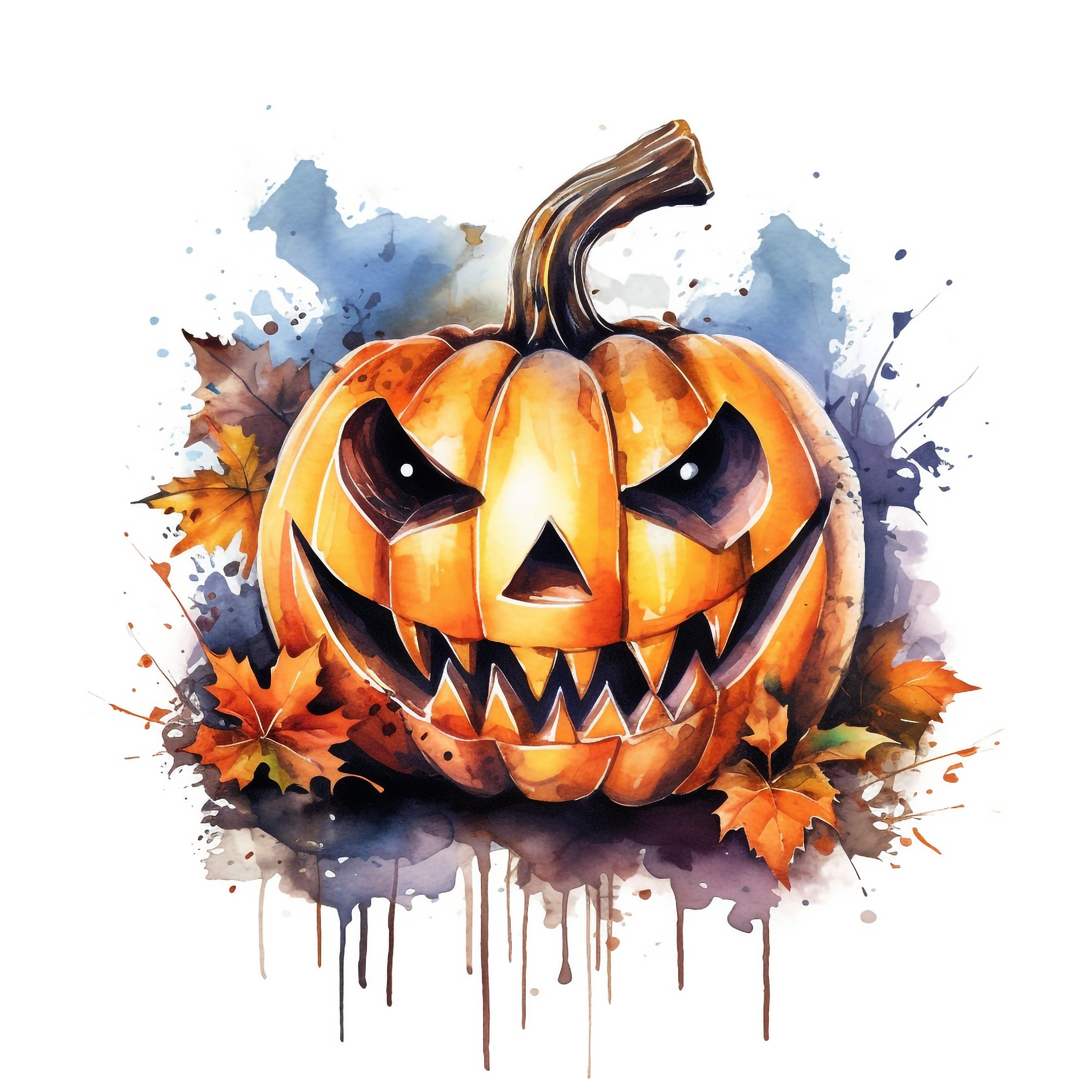 Watercolor Jack O' Lantern 10 Digital Clipart Bundle - Etsy