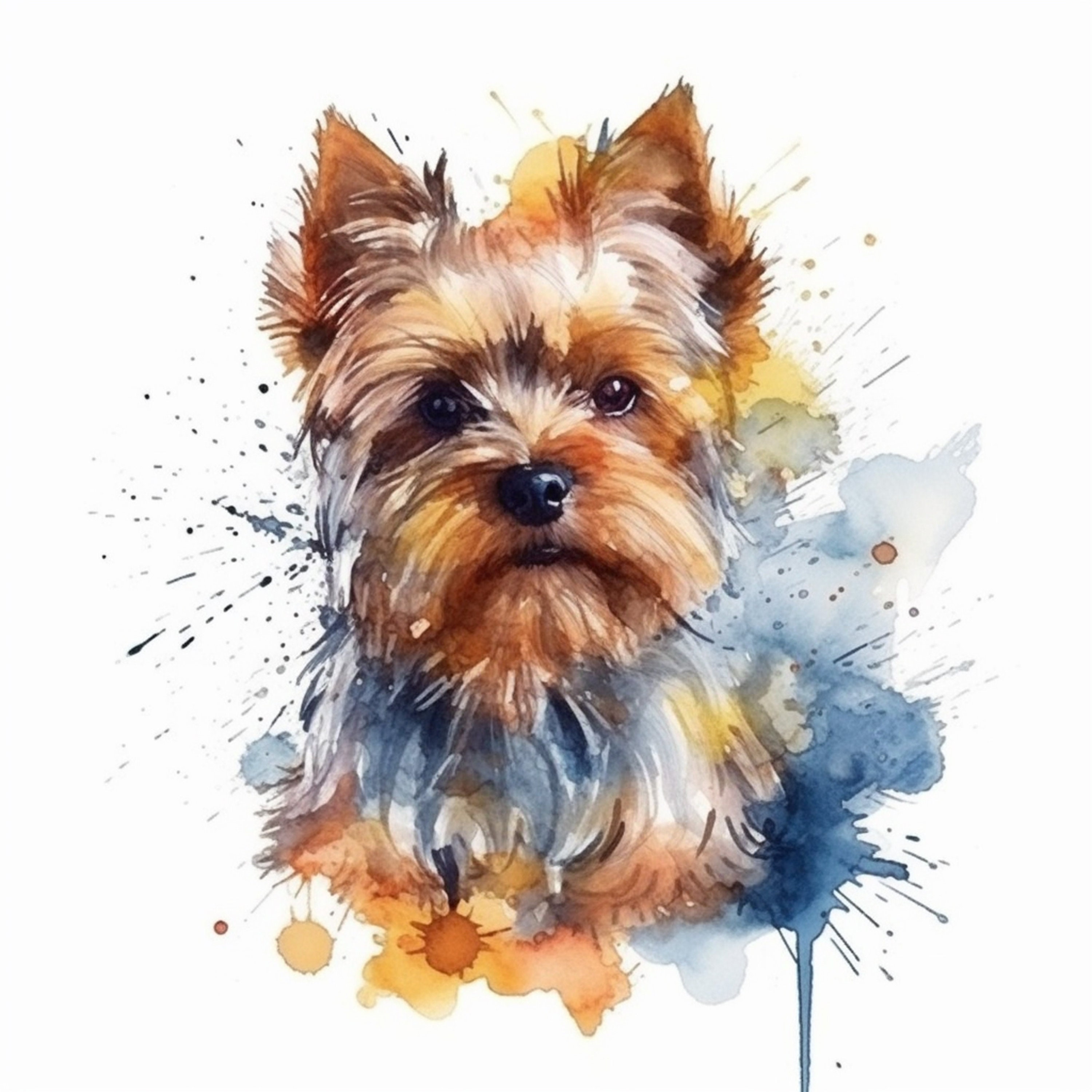 Watercolor Yorkshire Terrier Puppy Clipart Set of 10 High Quality Jpgs ...