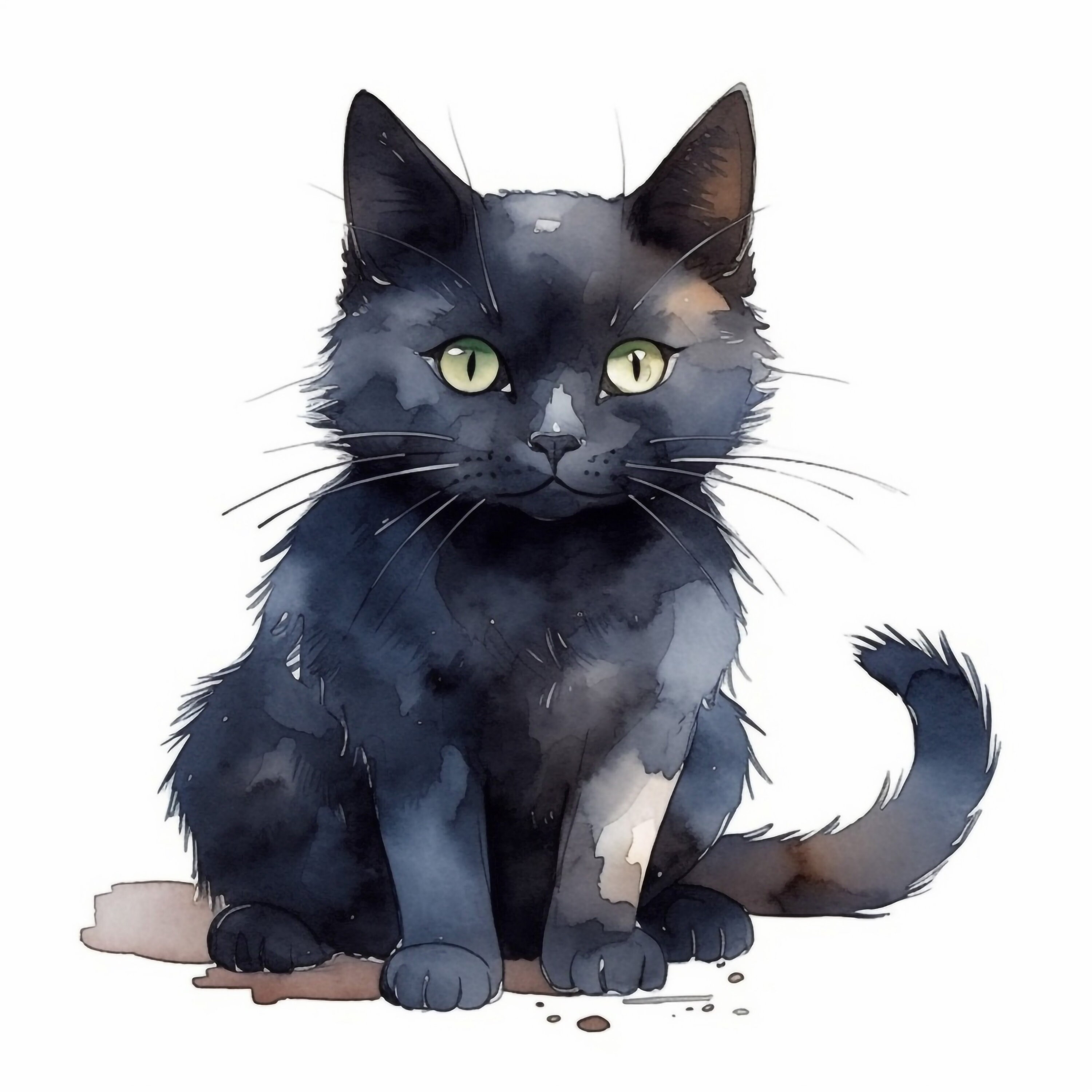 Watercolor Cute Cat Clipart Set of 10 High Quality Jpgs Digital ...