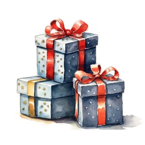 Watercolor Christmas Presents 10 Digital Clipart Bundle High Quality ...