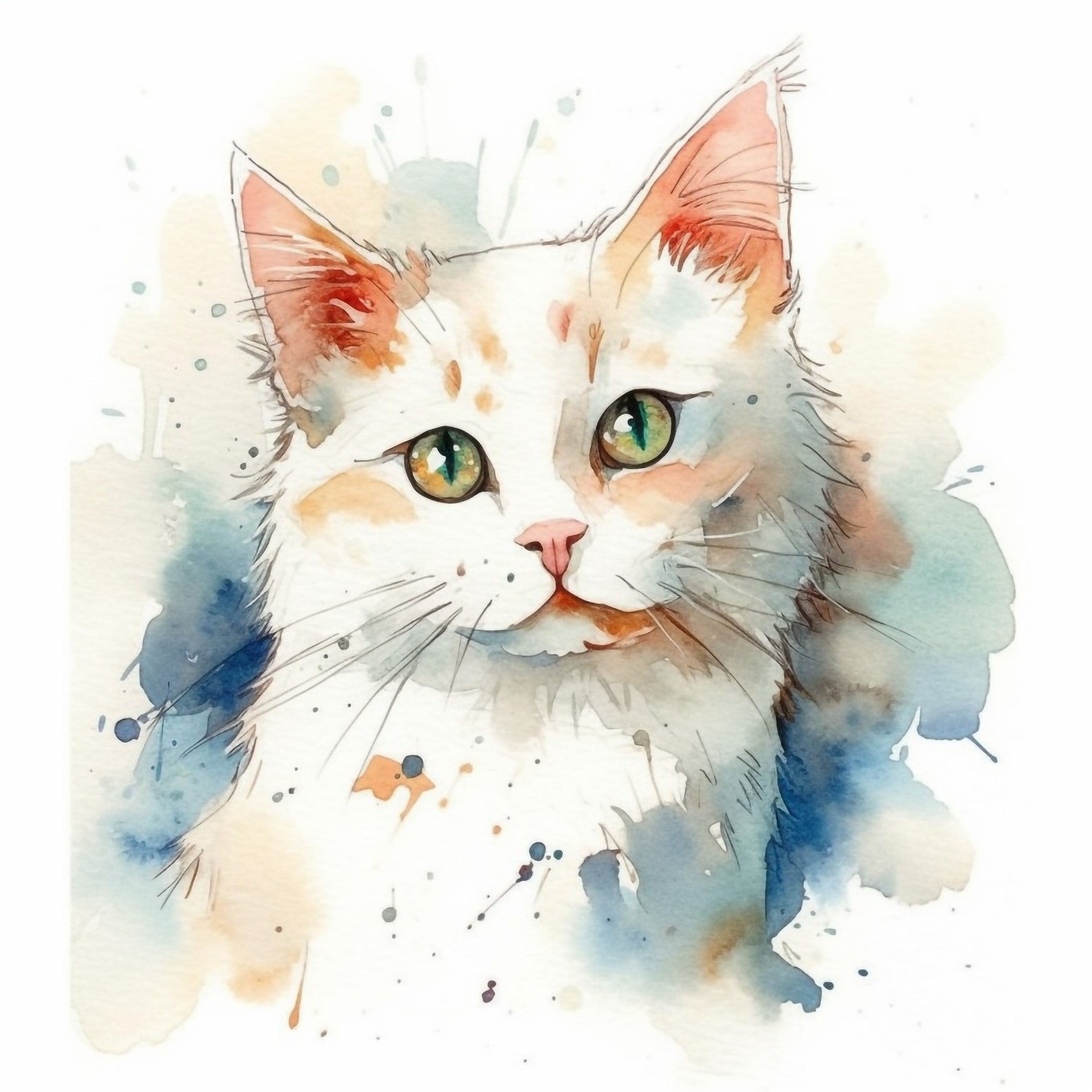 Watercolor Cute Cat Clipart 10 Digital Clipart Bundle High Quality ...