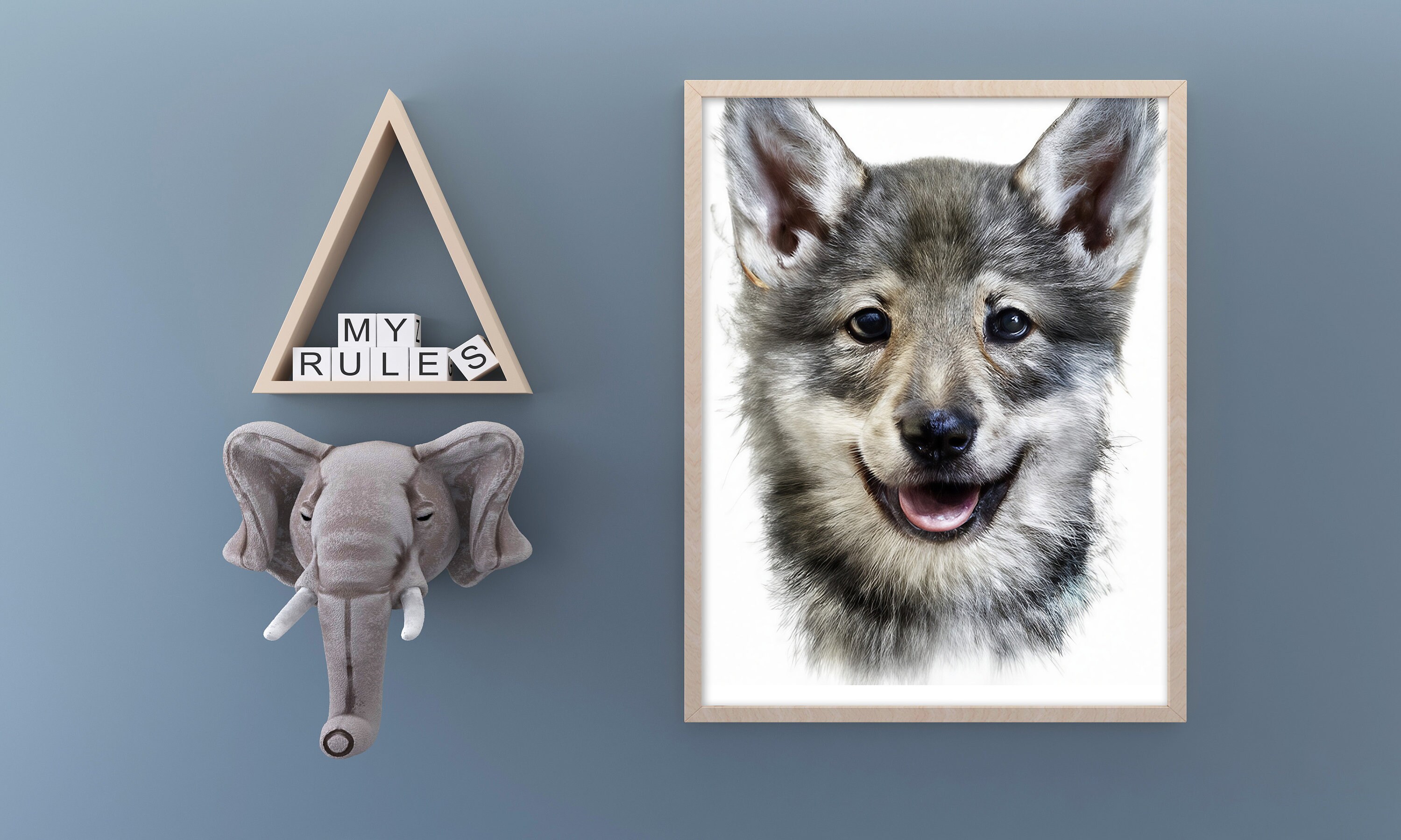 Wolf Cub Wall Art Animal Print Wolf Cub Print Nursery - Etsy