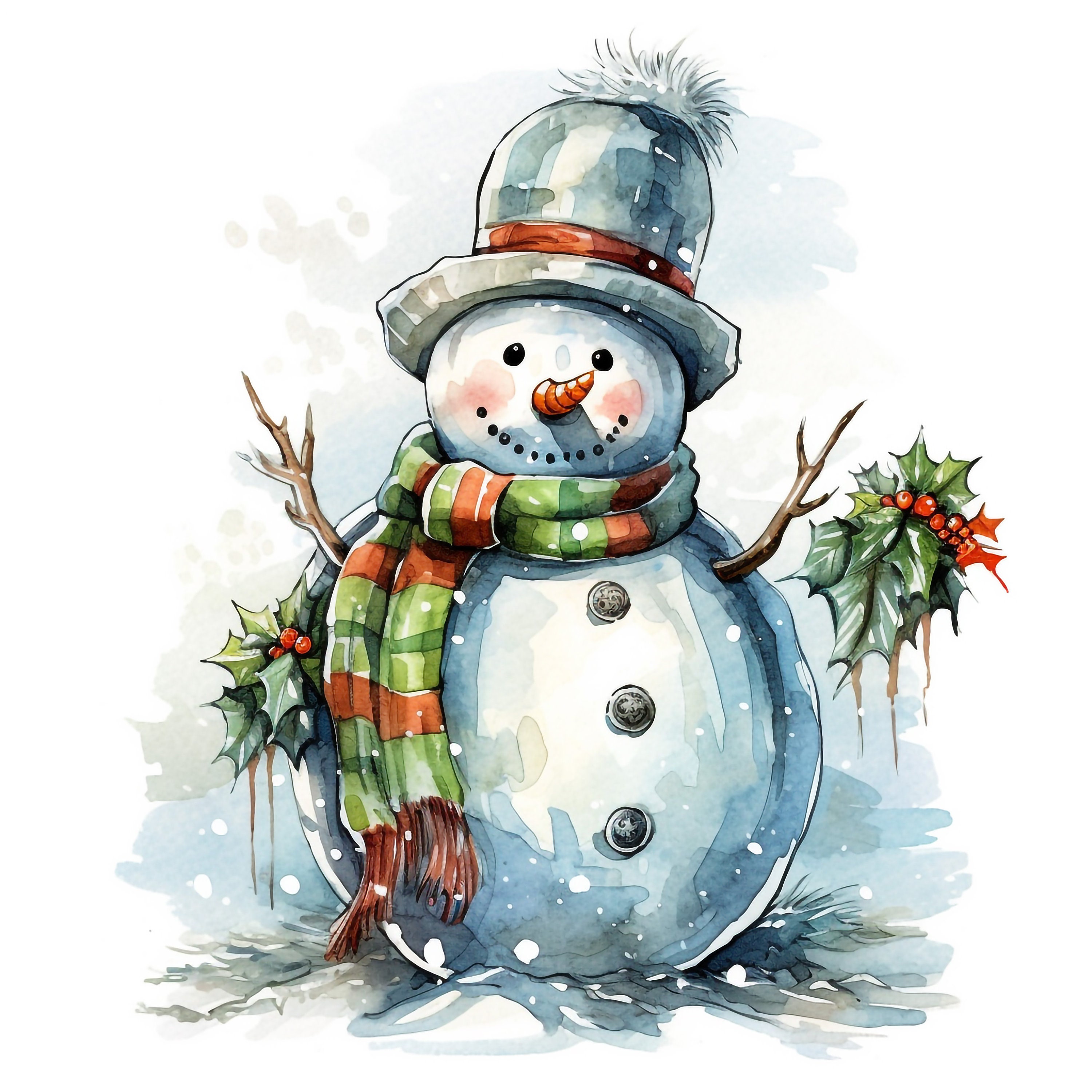 Watercolor Snowman 10 Digital Clipart Bundle High Quality Images ...