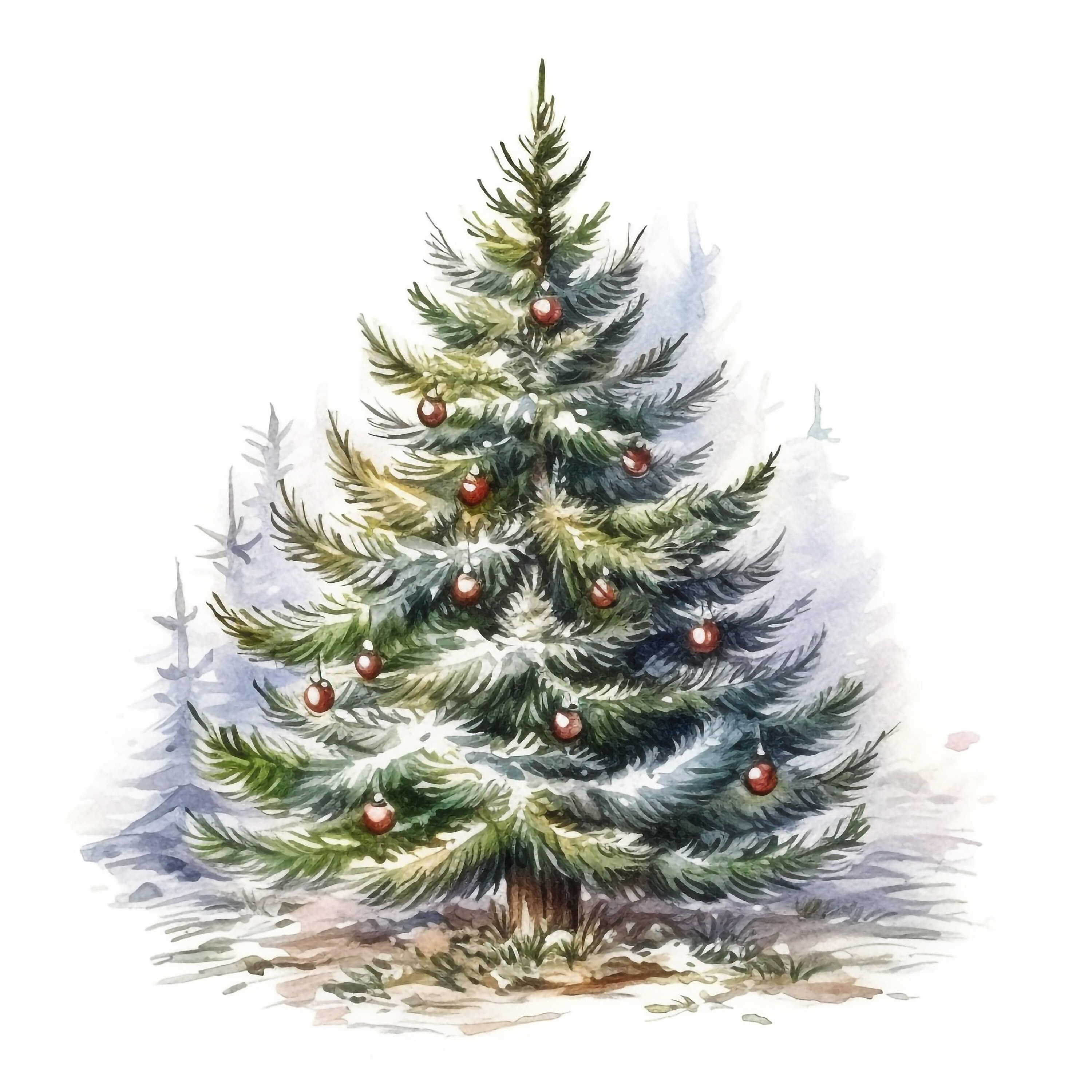 Aquarell Weihnachtsbaum 10 digitale Clipart Bundle hochwertige Bilder ...