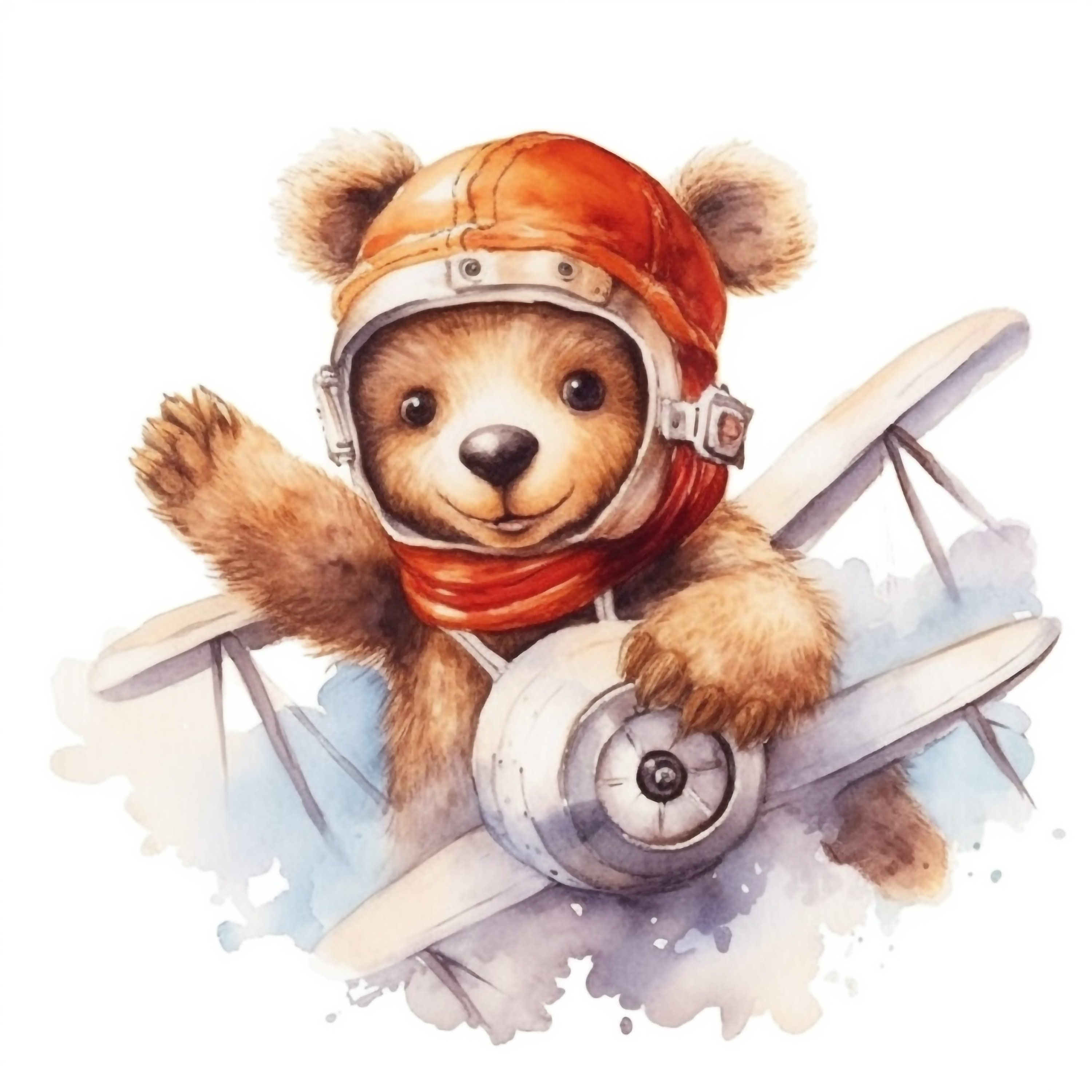 Watercolor Aviator Bear 10 Digital Clipart Bundle High Quality Images ...
