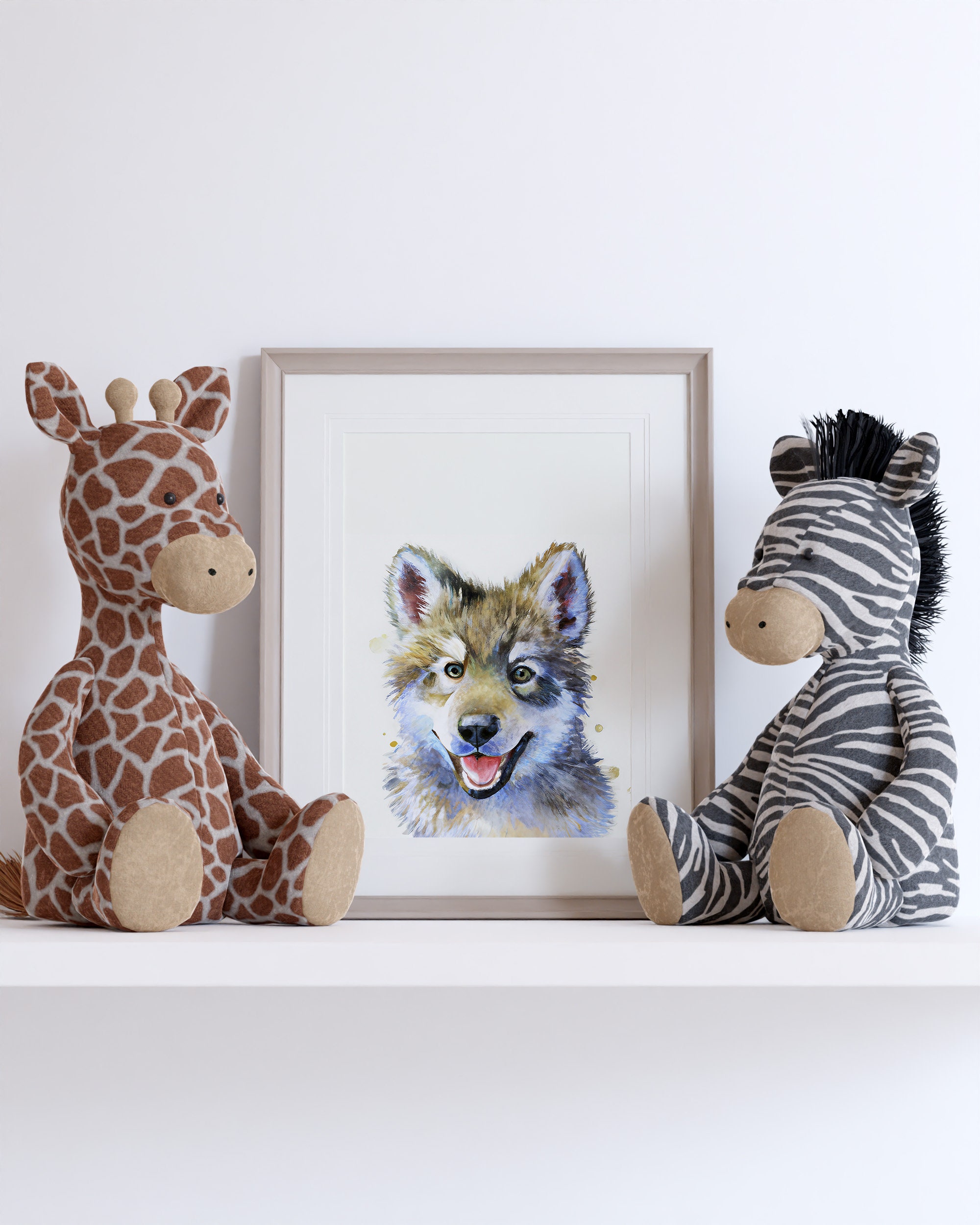 Wolf Cub Print, Wolf Cub Wall Art, Animal Print, Nursery Decor, Nursery ...