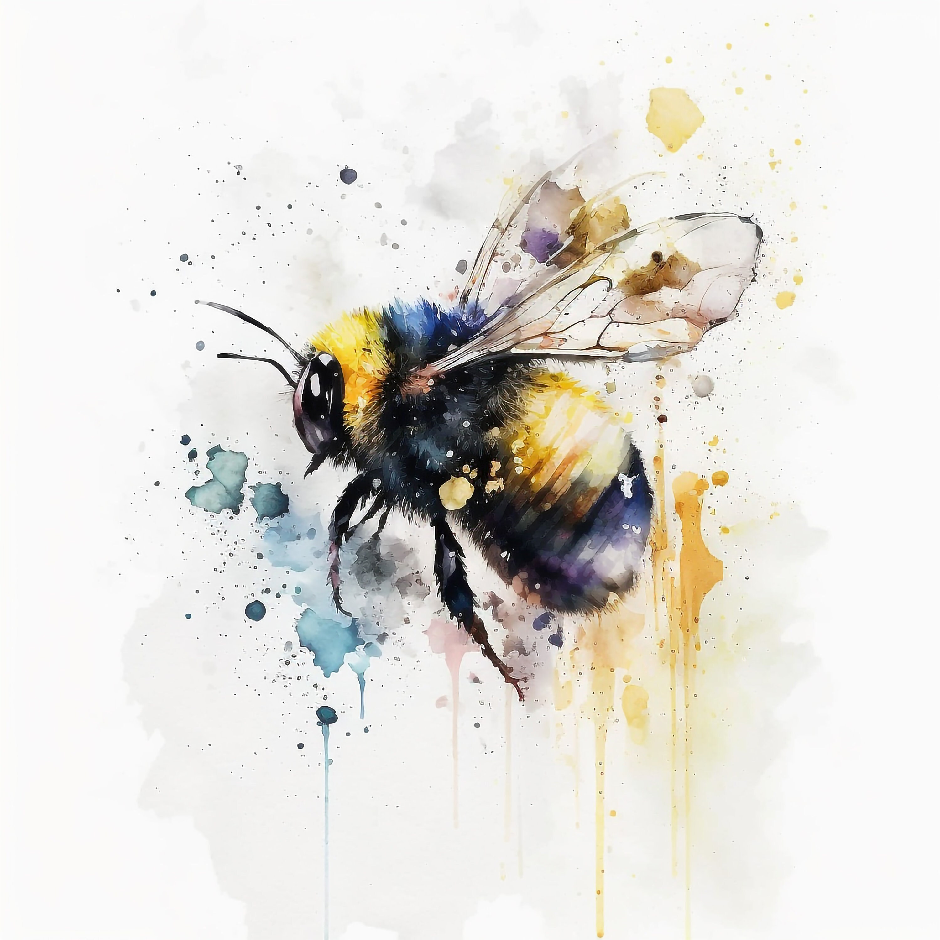 Watercolor Bumblebee Clipart 10 High Quality Jpgs Digital - Etsy