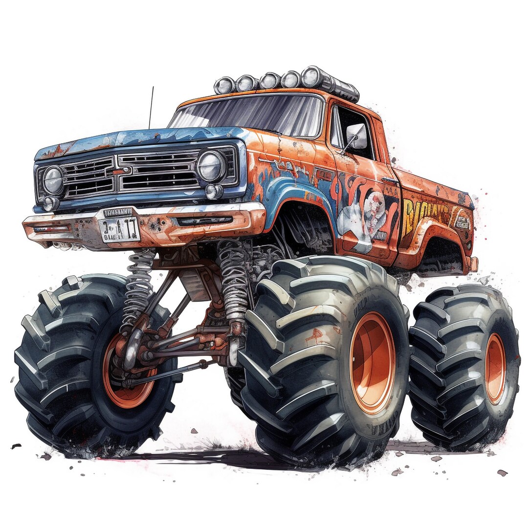 Monster Truck Clipart - 10 Digital Clipart Bundle - High Quality Images ...