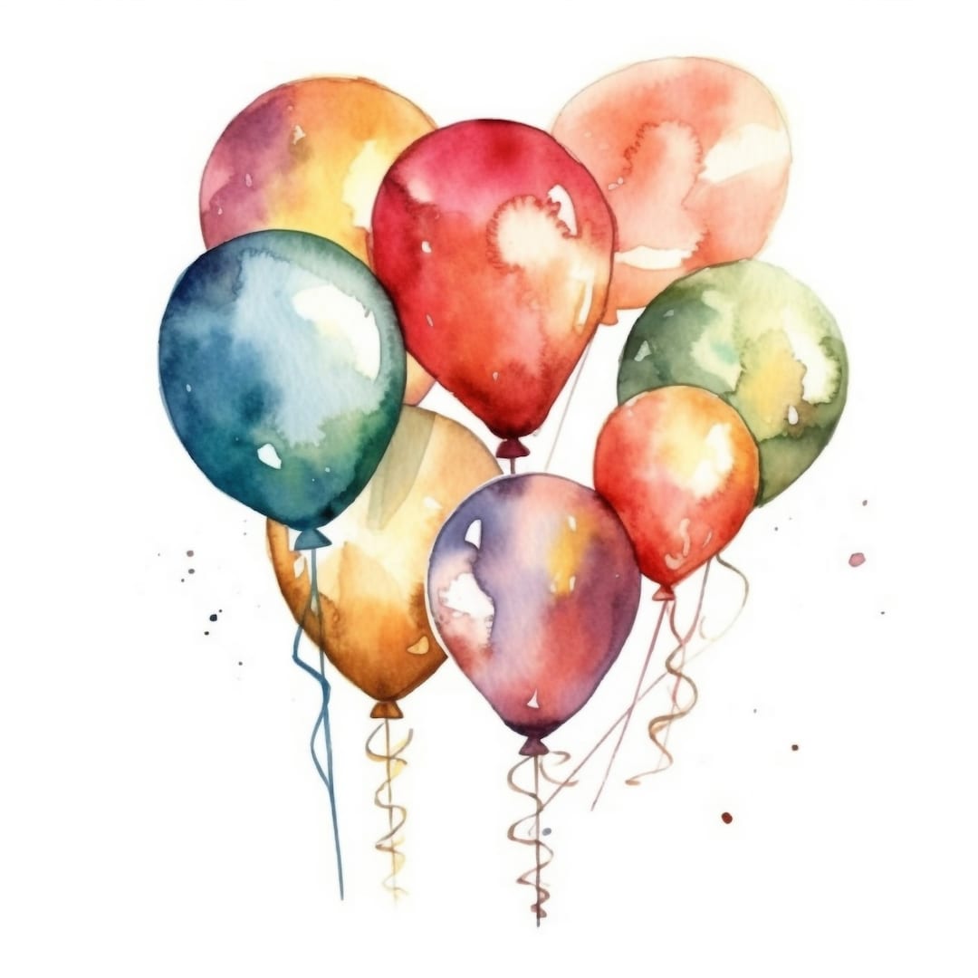 Watercolor Balloons - 10 Digital Clipart Bundle - High Quality Images ...