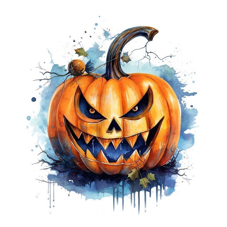 Watercolor Jack O' Lantern 10 Digital Clipart Bundle High Quality ...