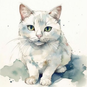 Watercolor Cute Cat Clipart - 10 Digital Clipart Bundle - High Quality ...