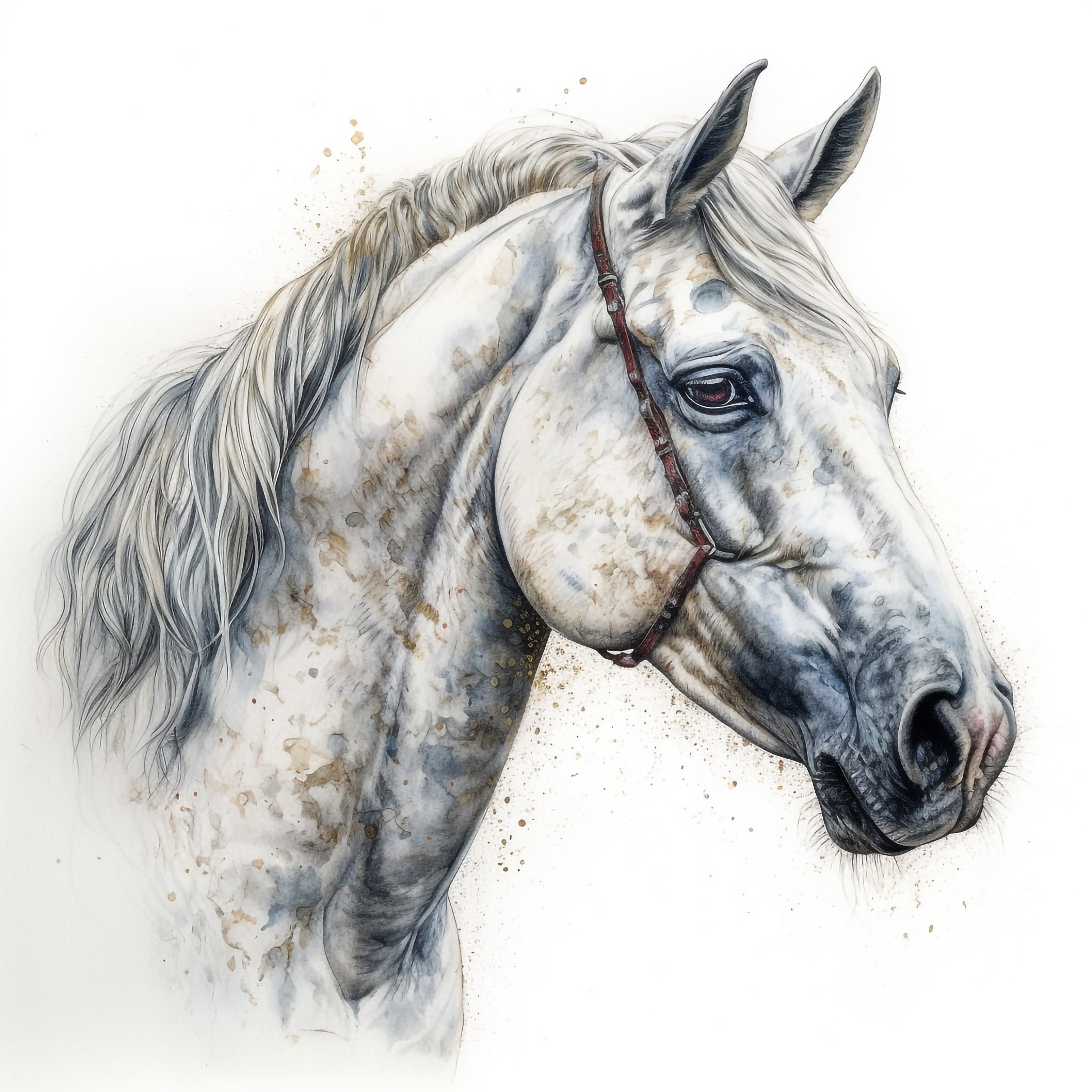 Watercolor White Horse Clipart Set of 10 High Quality Jpgs Digital ...