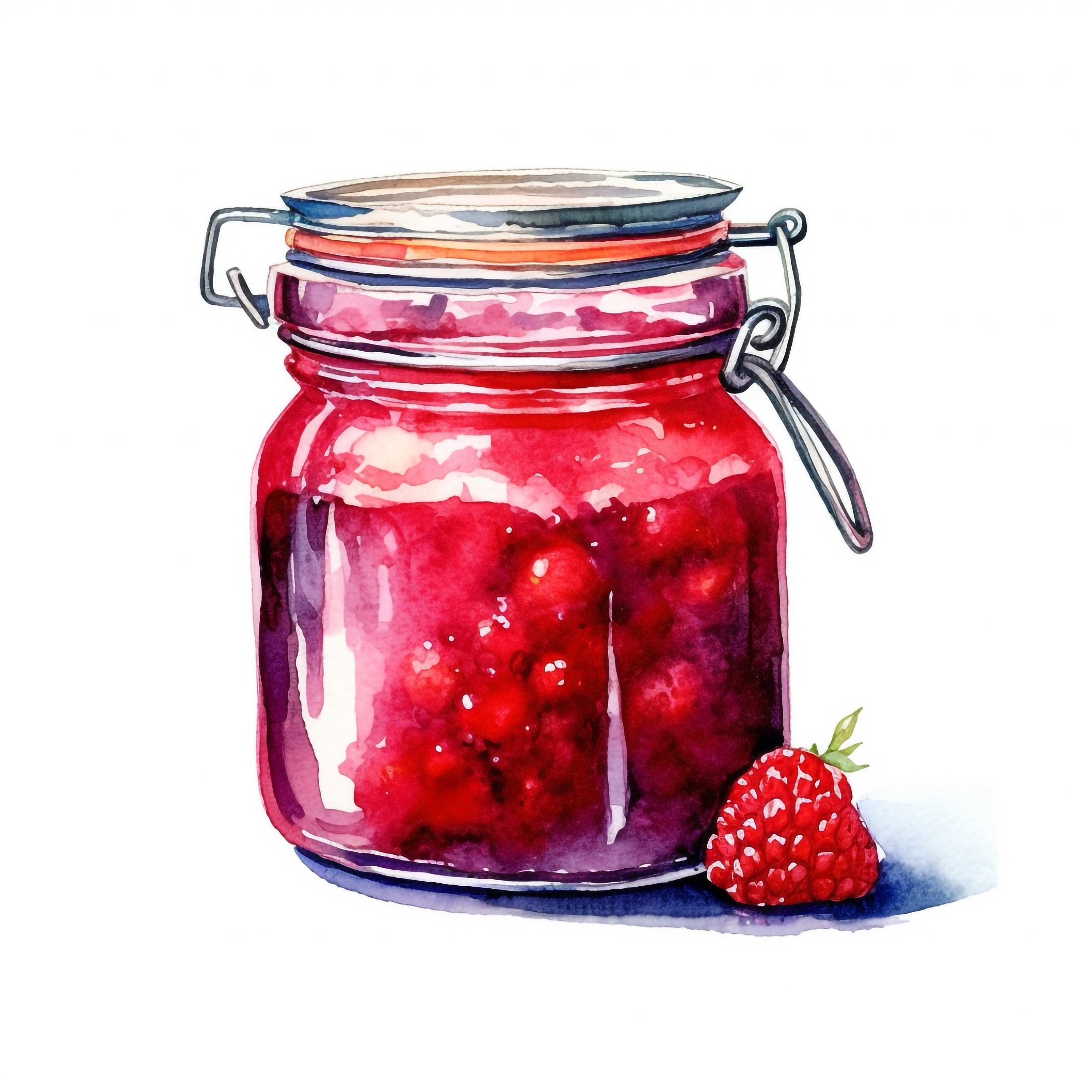 Watercolor Jar of Jam 10 Digital Clipart Bundle High Quality Images ...