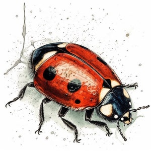 Watercolor Ladybug Clipart - Set of 10high Quality Images - Digital ...