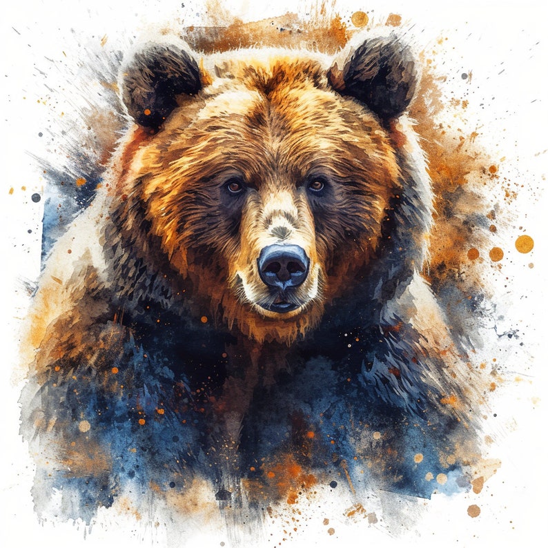 Watercolor Bear Clipart Set of 10 High Quality Pictures Digital ...
