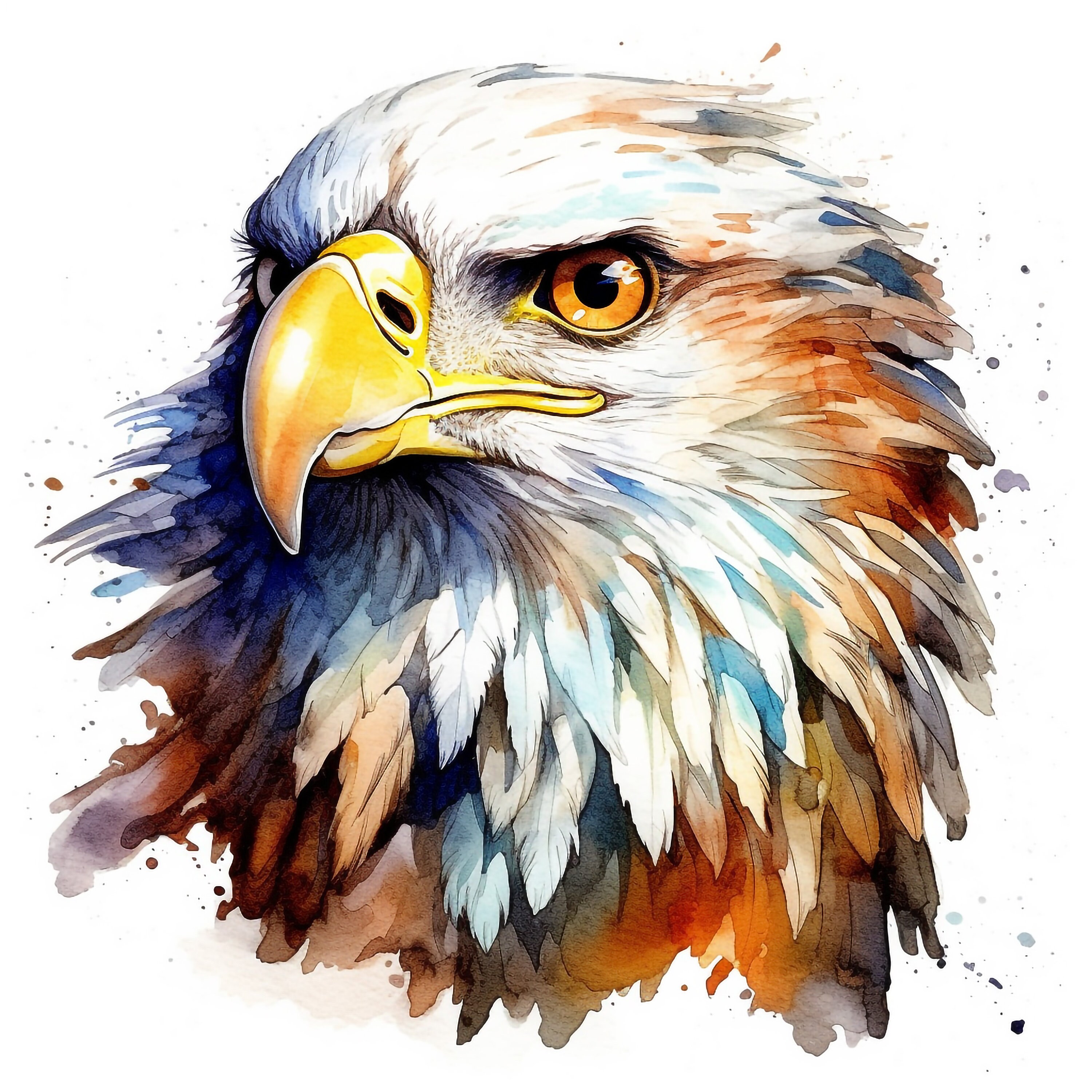Watercolor Eagle Clipart 10 Digital Clipart Bundle High - Etsy