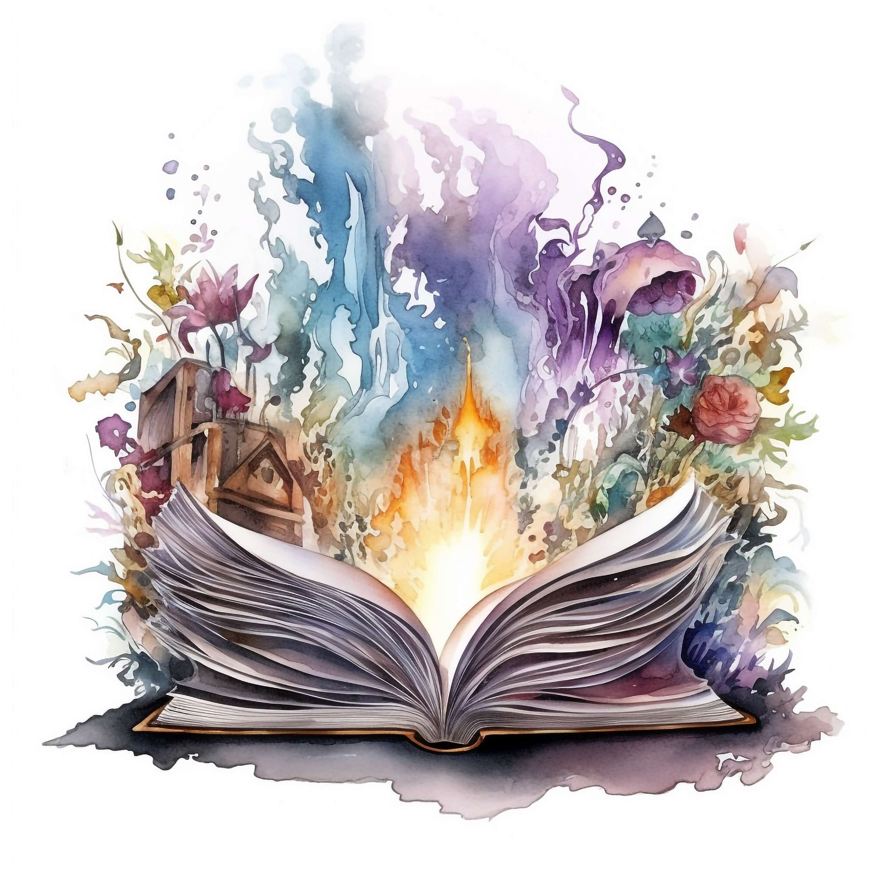 Watercolor Magic Books 10 Digital Clipart Bundle High Quality Images ...