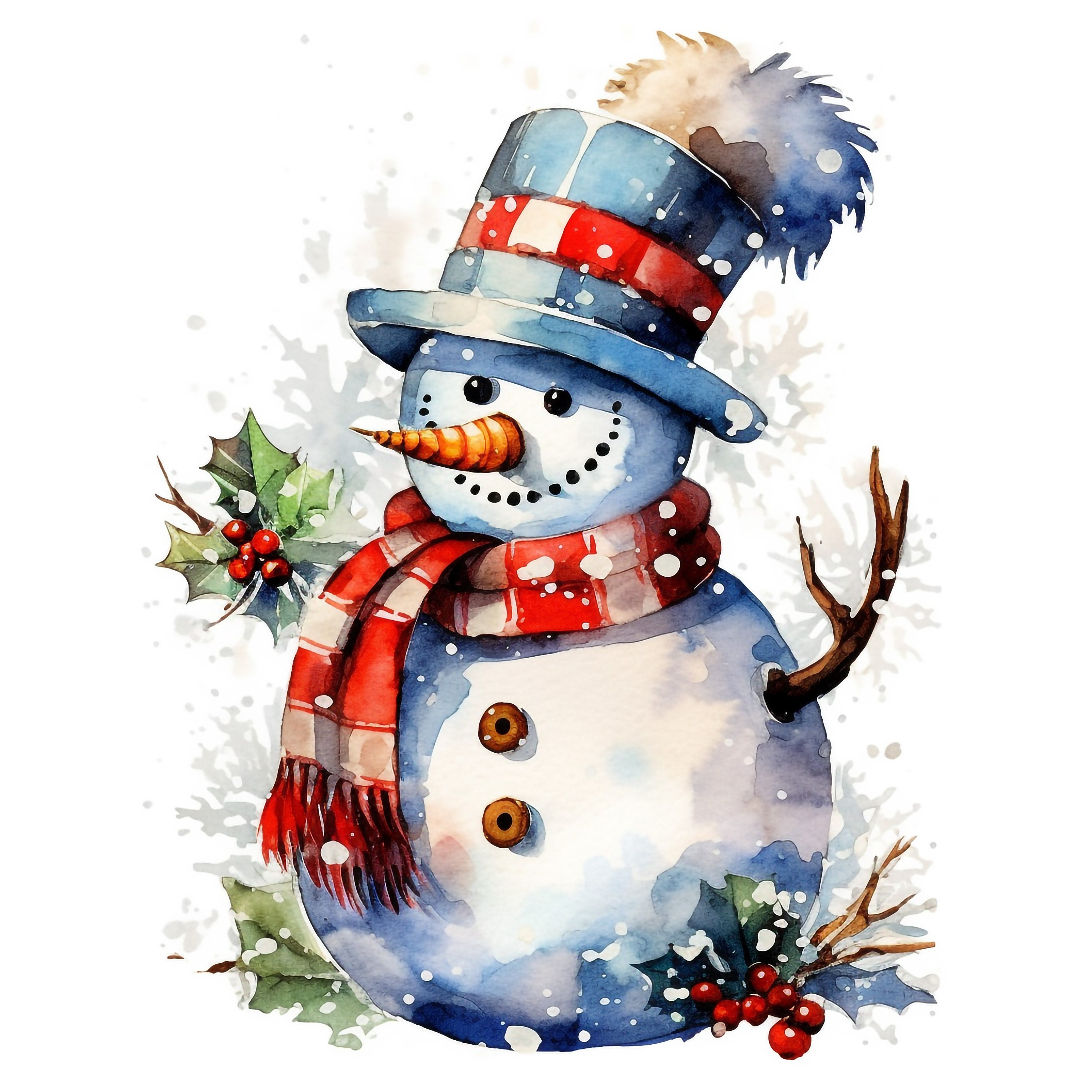 Watercolor Snowman 10 Digital Clipart Bundle High Quality Images ...