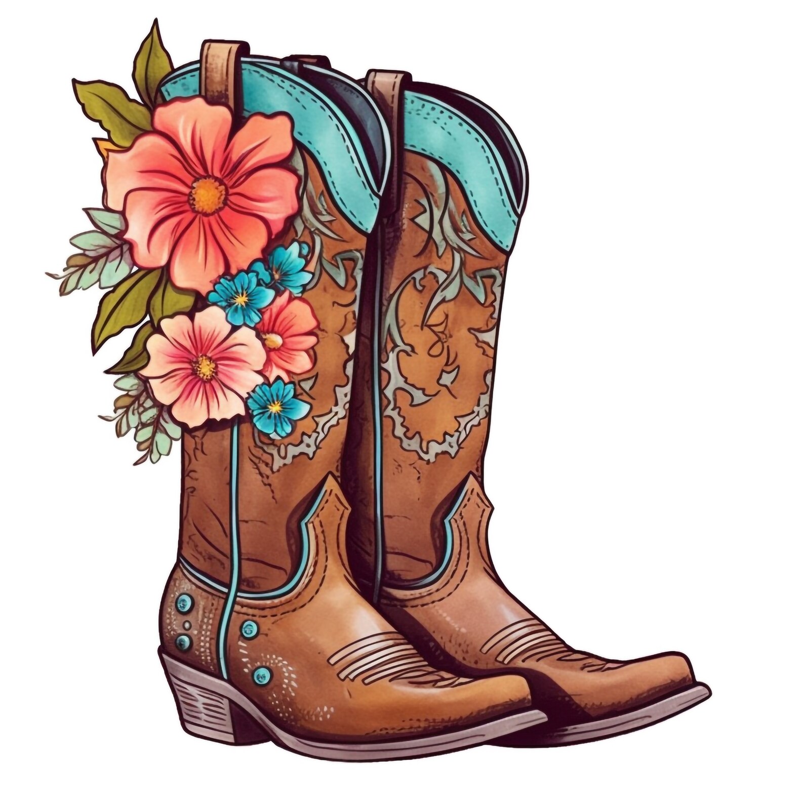 Cowgirl Boots Clipart 10 Digital Clipart Bundle High - Etsy