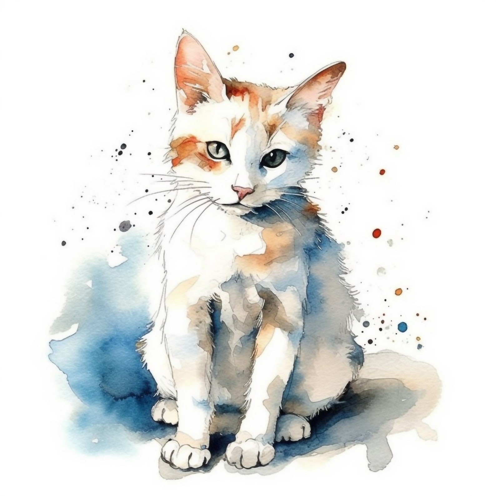 Watercolor Cute Cat Clipart 10 Digital Clipart Bundle High Quality ...