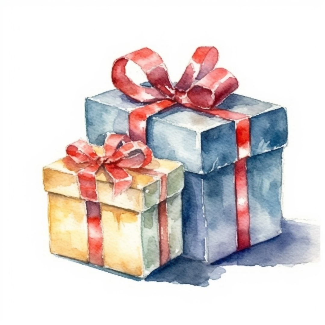 Watercolor Christmas Presents 10 Digital Clipart Bundle High Quality ...