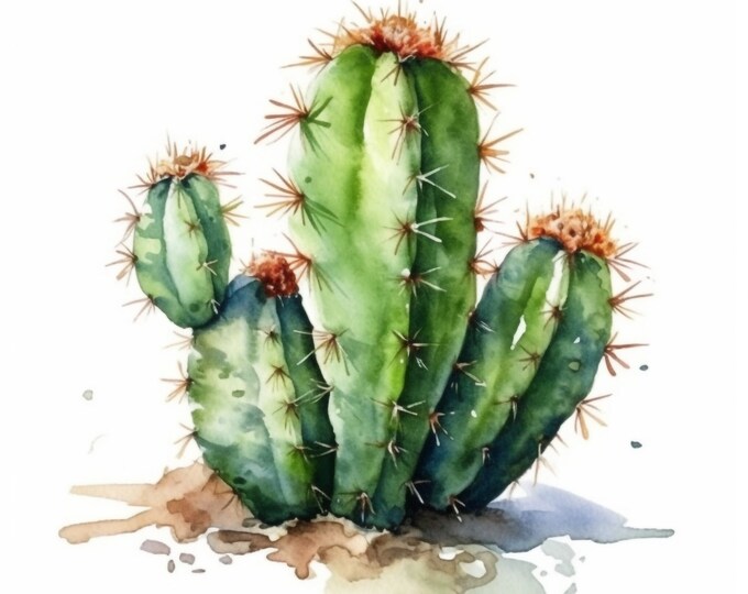 Watercolor Cactus - Set of 10 Digital Clipart Bundle - High Quality ...