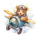 Watercolor Aviator Bear 10 Digital Clipart Bundle High Quality Images ...