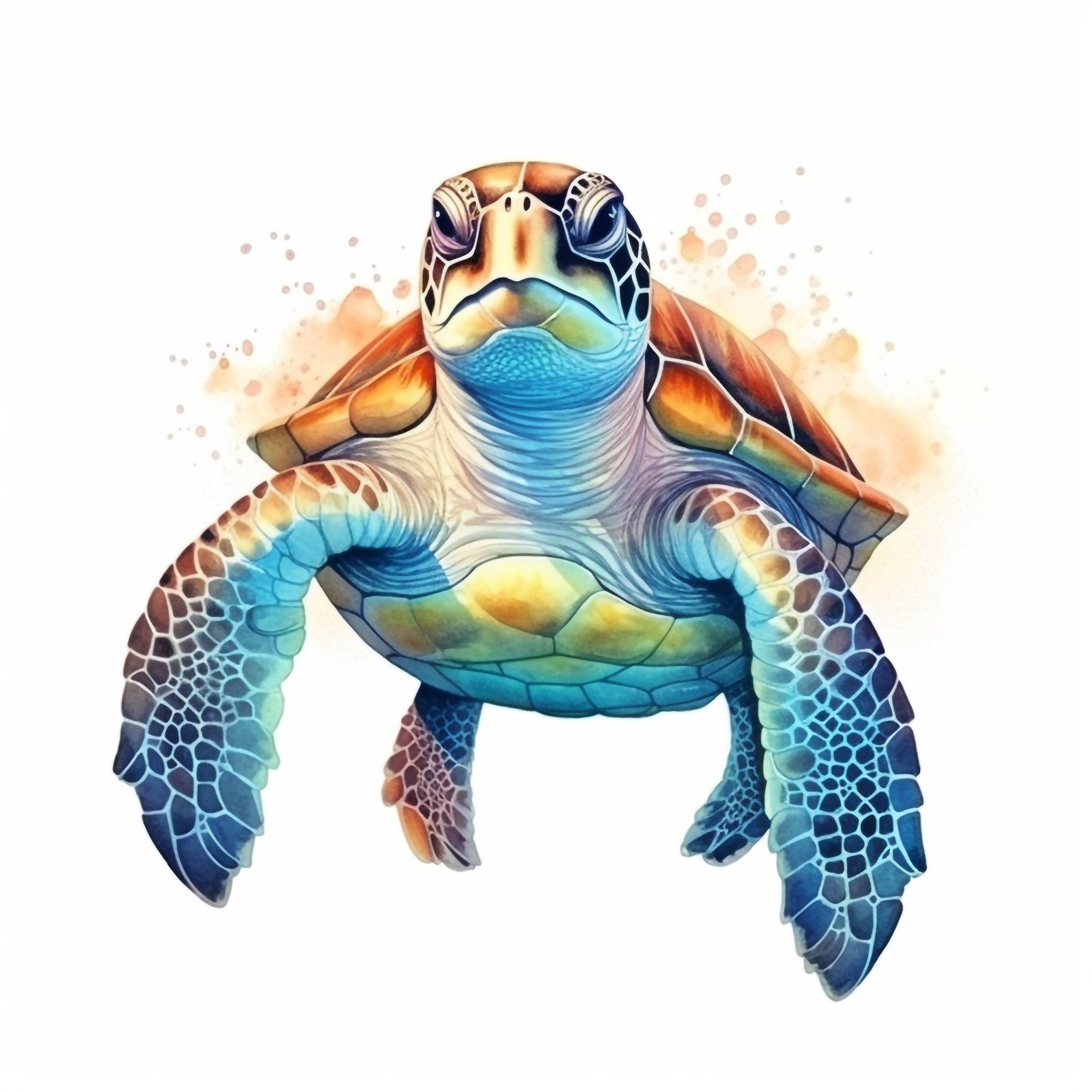 Watercolor Sea Turtle Clipart 10 Digital Clipart Bundle High Quality ...