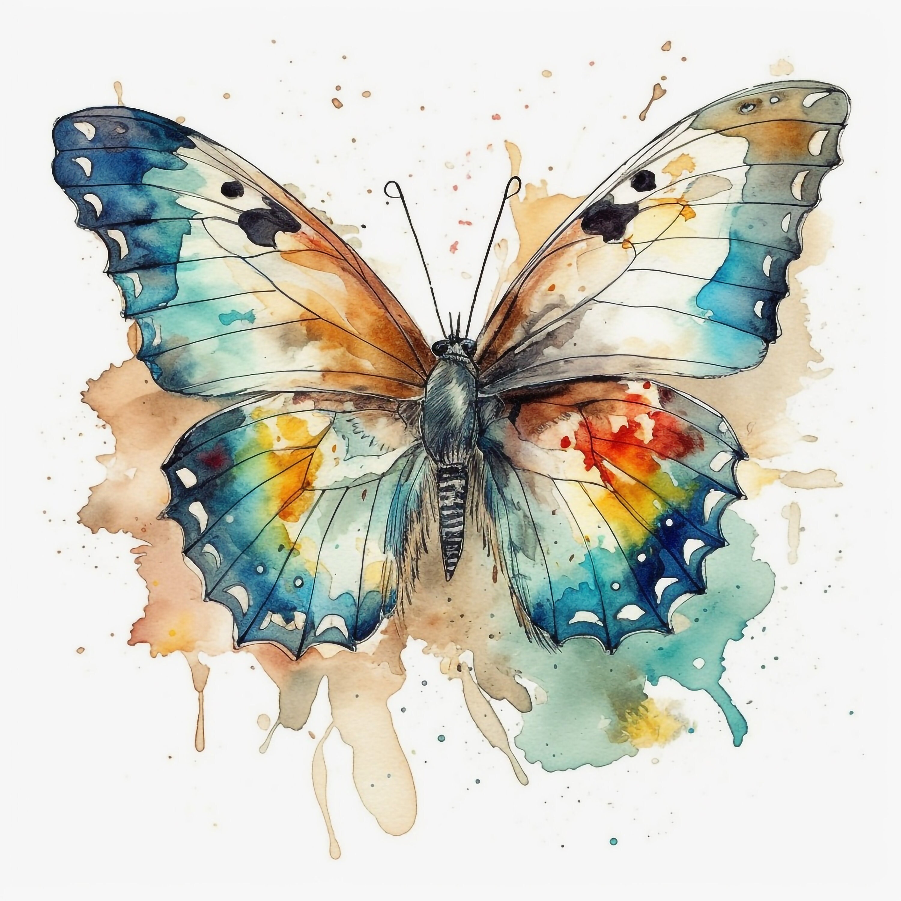 Watercolor Butterfly Clipart Set of 10 High Quality Jpgs - Etsy