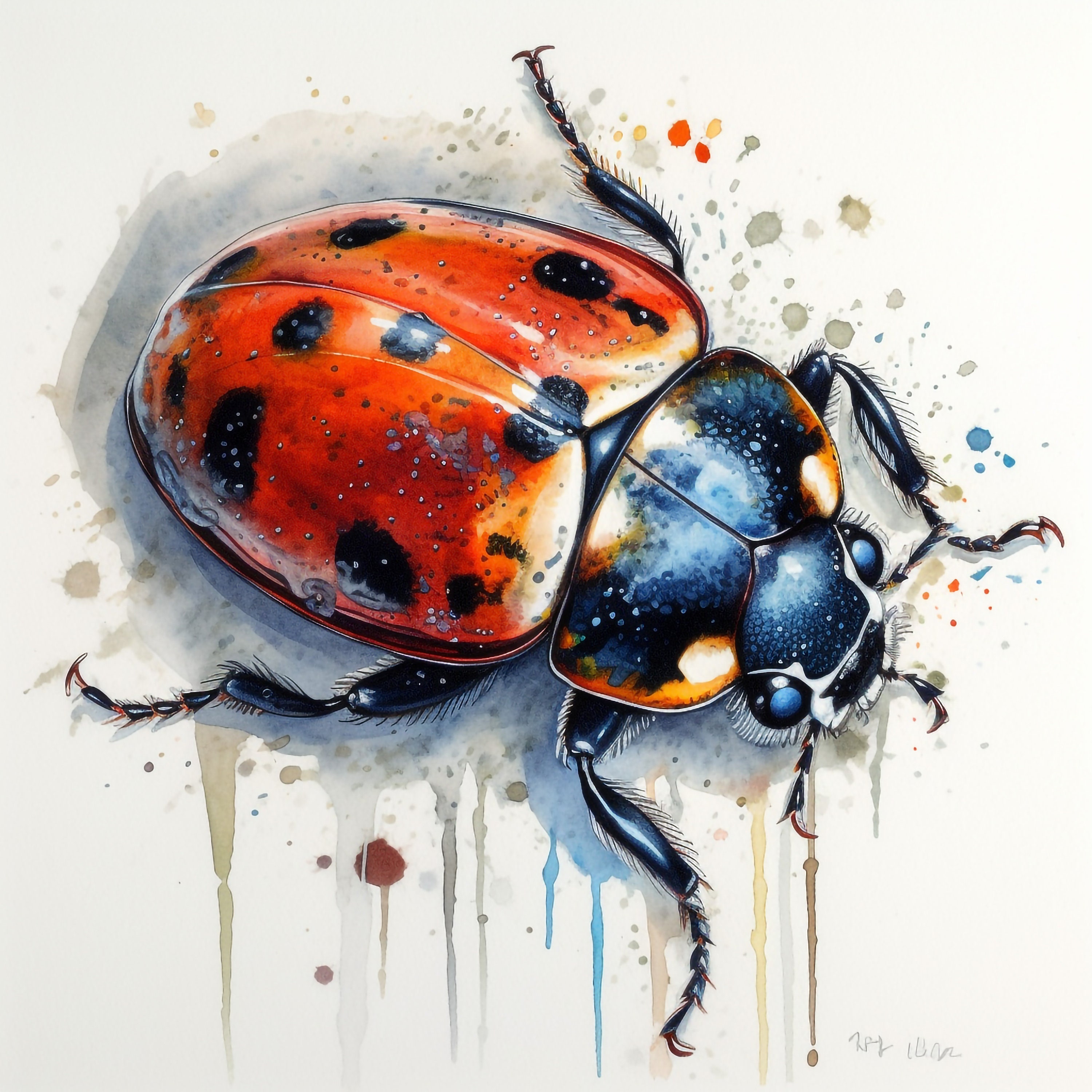 Watercolor Ladybug Clipart Set of 10high Quality Images Digital ...