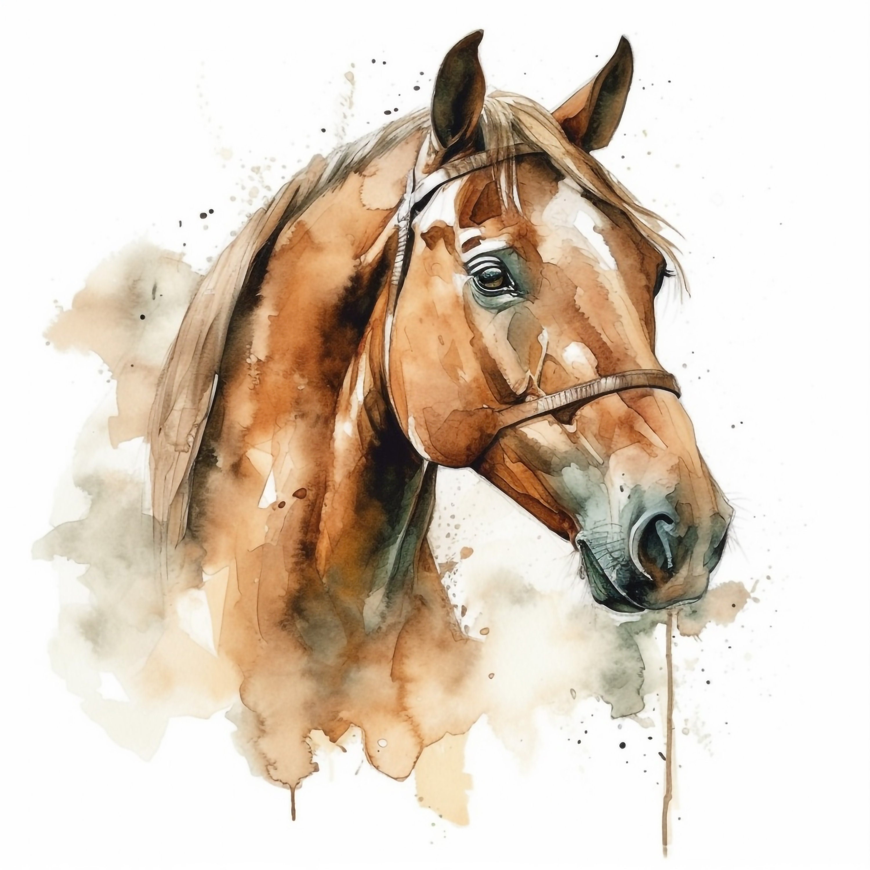 Watercolor Horse Clipart Set of 10 High Quality Jpgs Digital Download ...