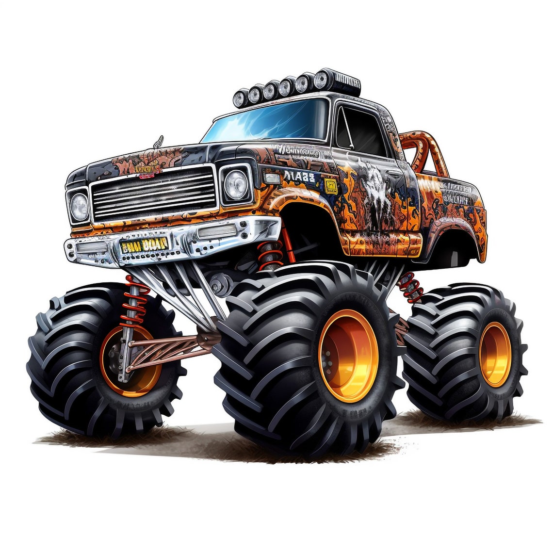 Monster Truck Clipart 10 High Quality Images Digital - Etsy