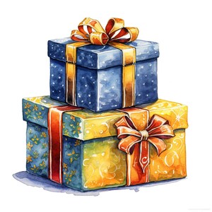 Watercolor Christmas Presents 10 Digital Clipart Bundle High Quality ...