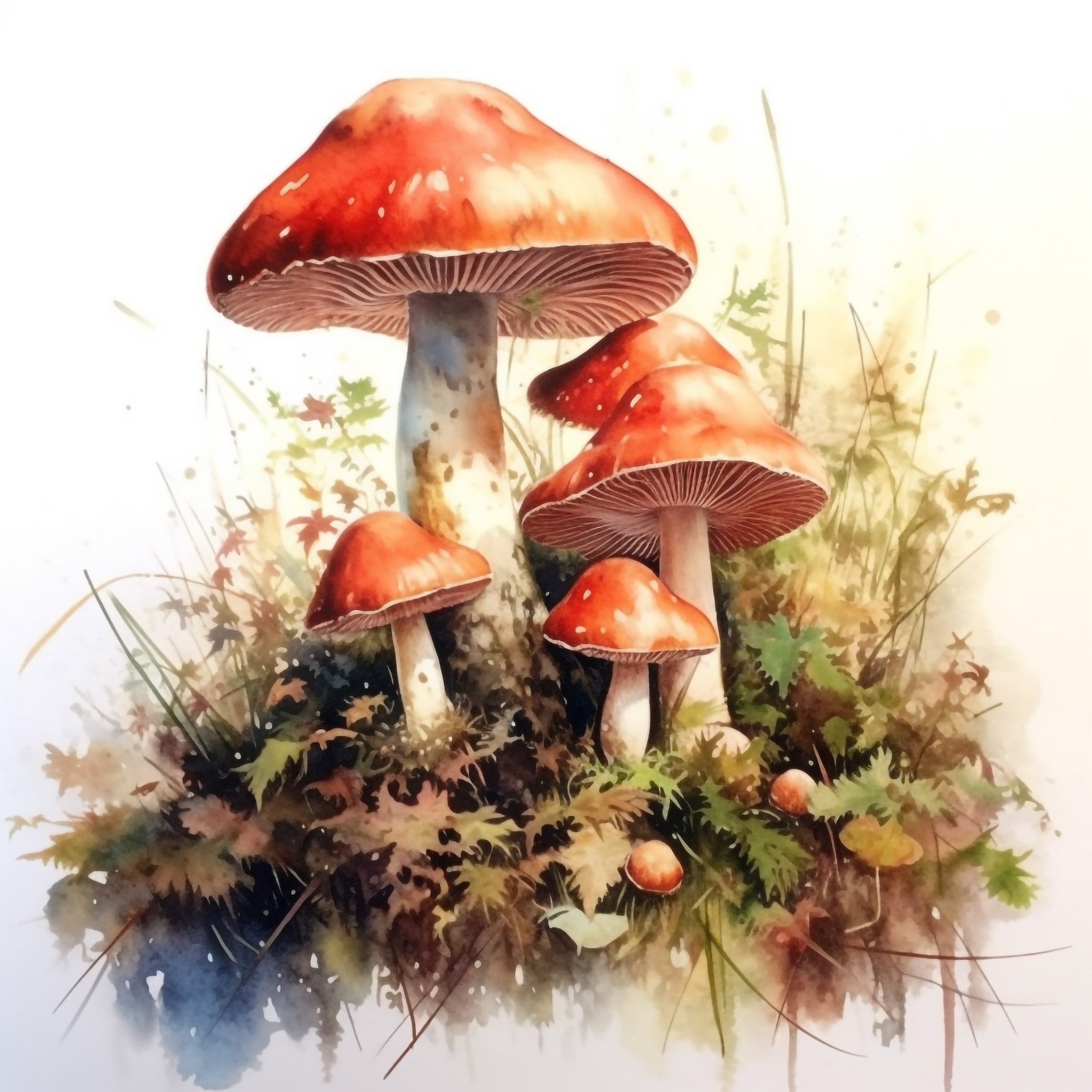 Watercolor Mushroom 30 Digital Clipart Bundle High Quality - Etsy