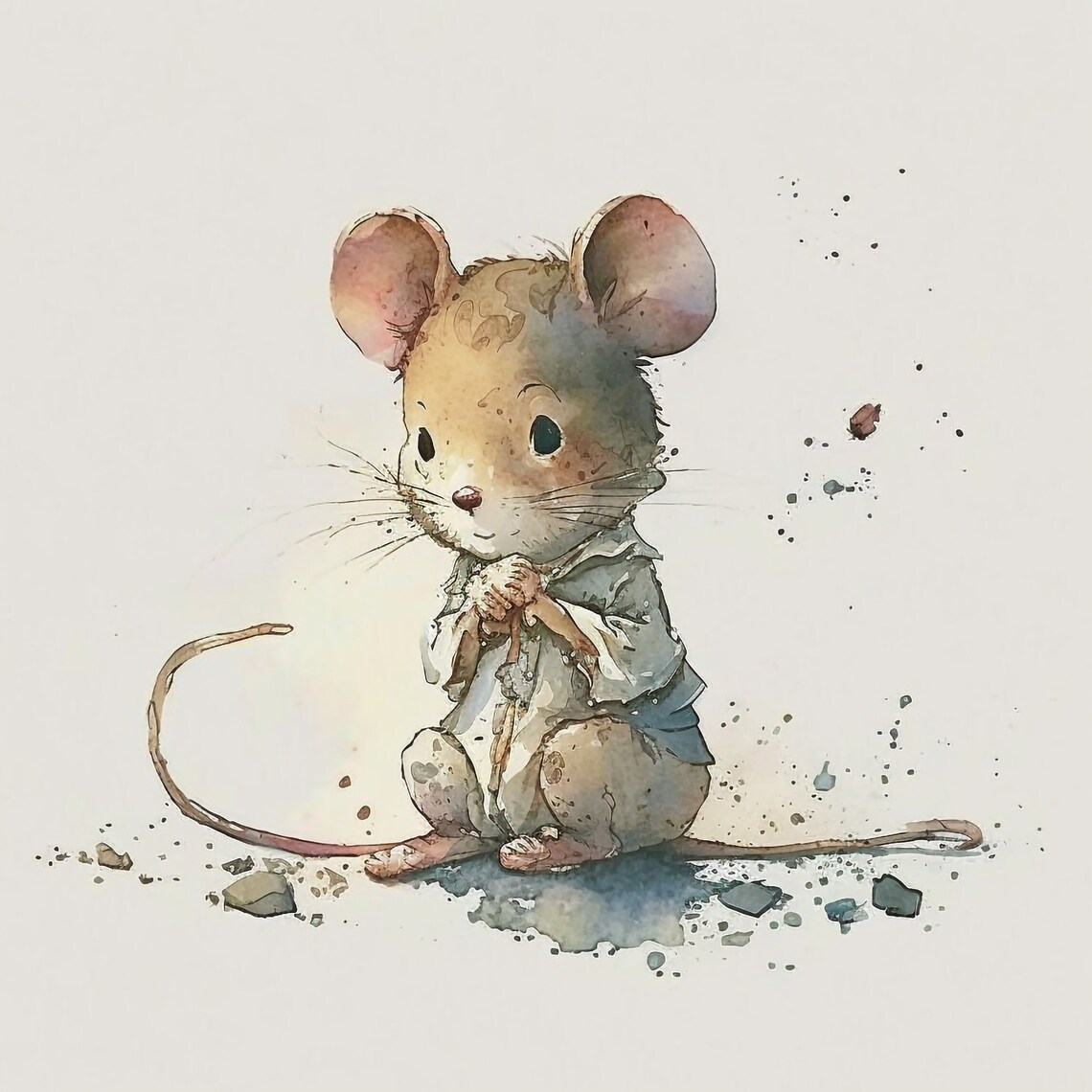Watercolor Cute Mouse Clipart Set of 10 High Quality Jpgs - Etsy