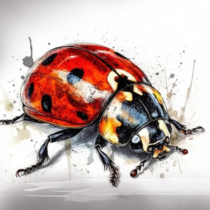 Watercolor Ladybug Clipart - Set of 10high Quality Images - Digital ...