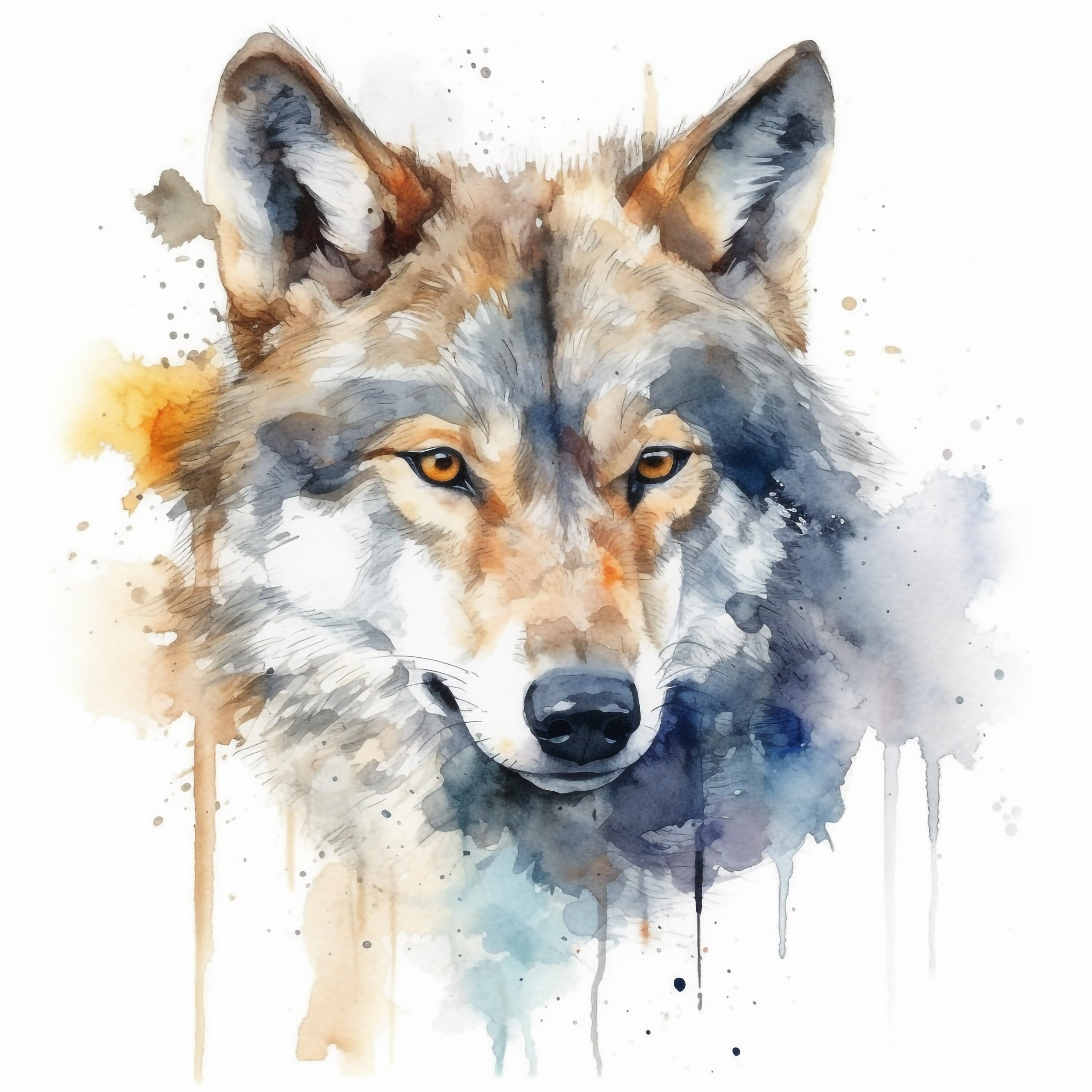 Watercolor Wolf Clipart Set of 10 High Quality Pictures Digital ...