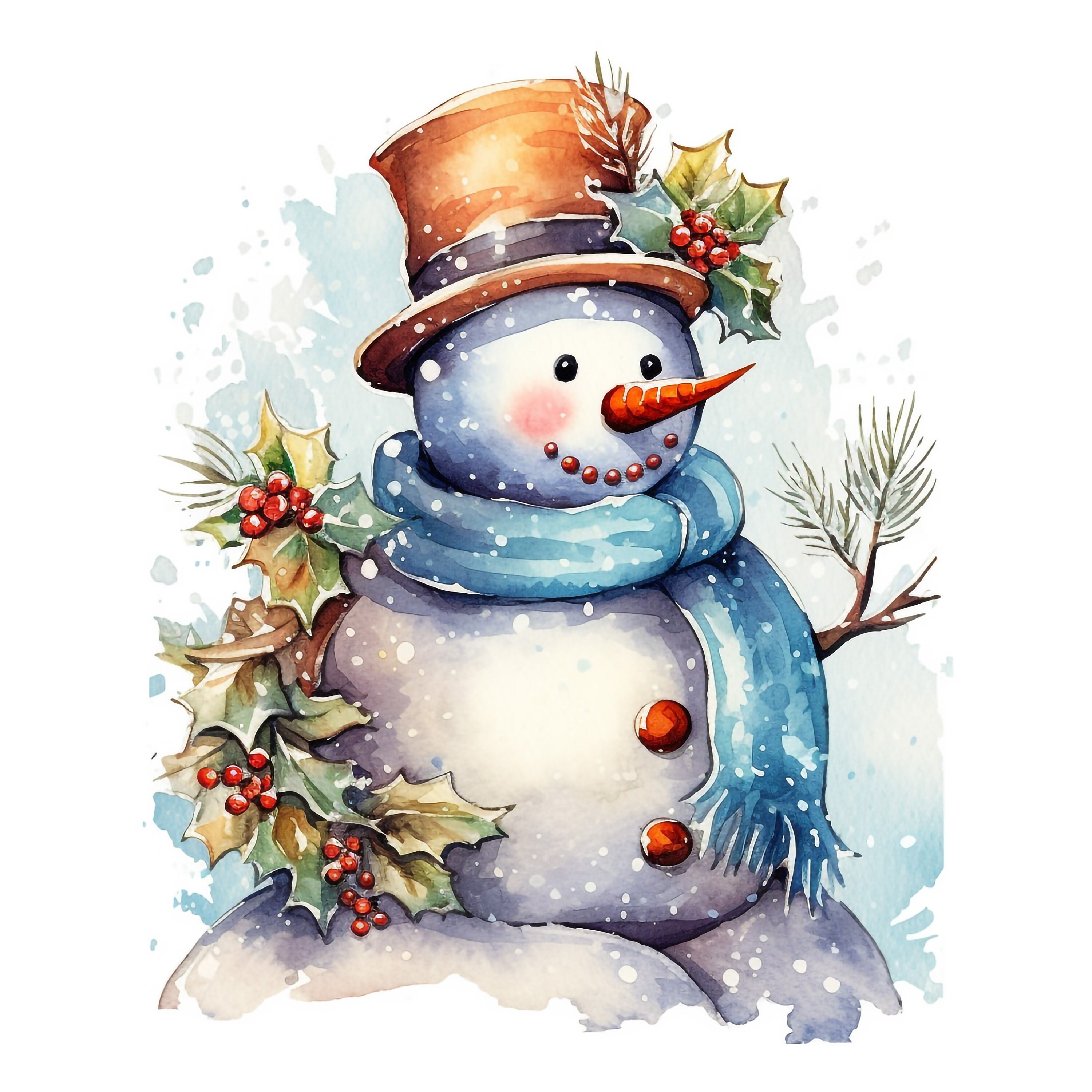 Watercolor Snowman 10 Digital Clipart Bundle High Quality Images ...