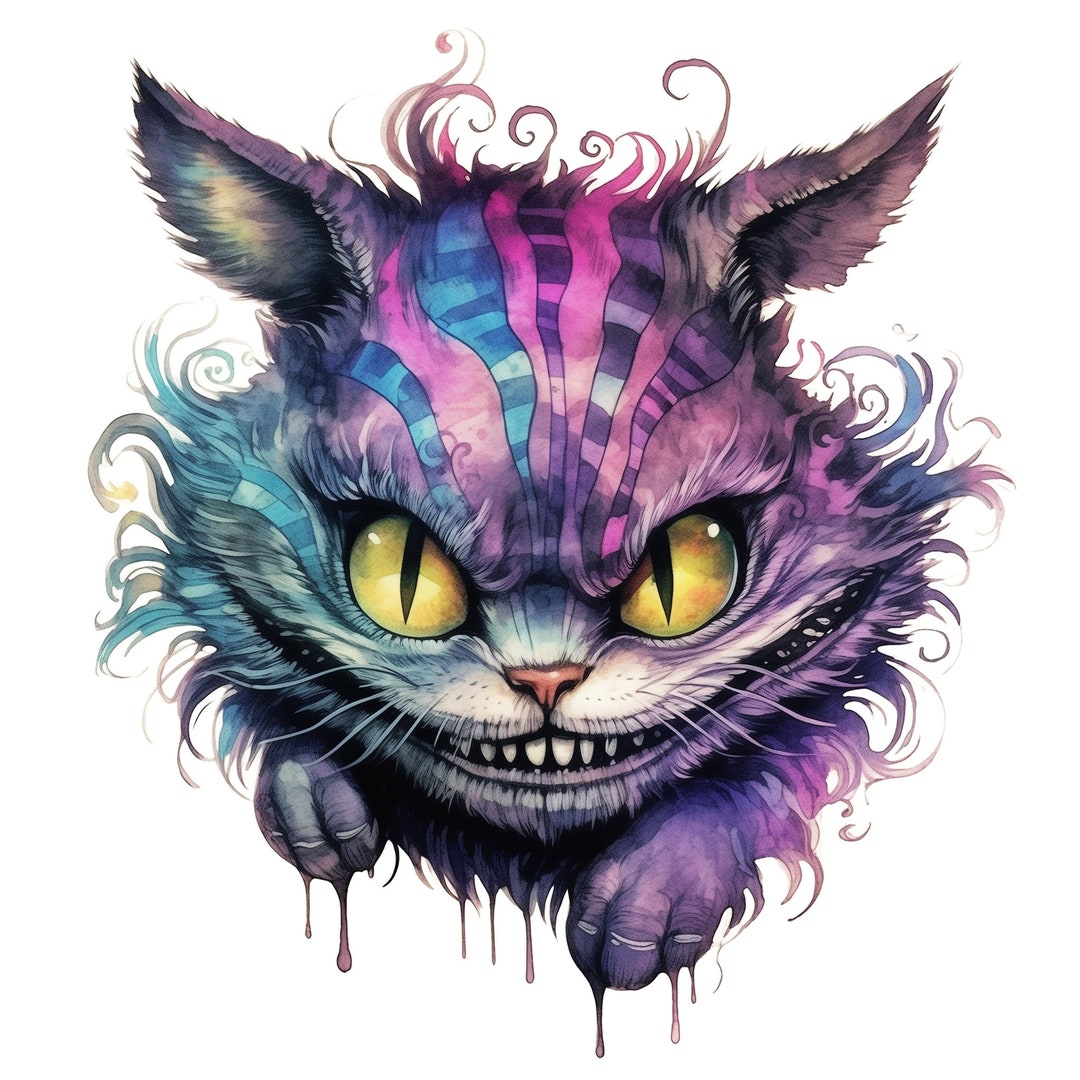 The Cheshire Cat Clipart - 10 Digital Clipart Bundle - High Quality ...