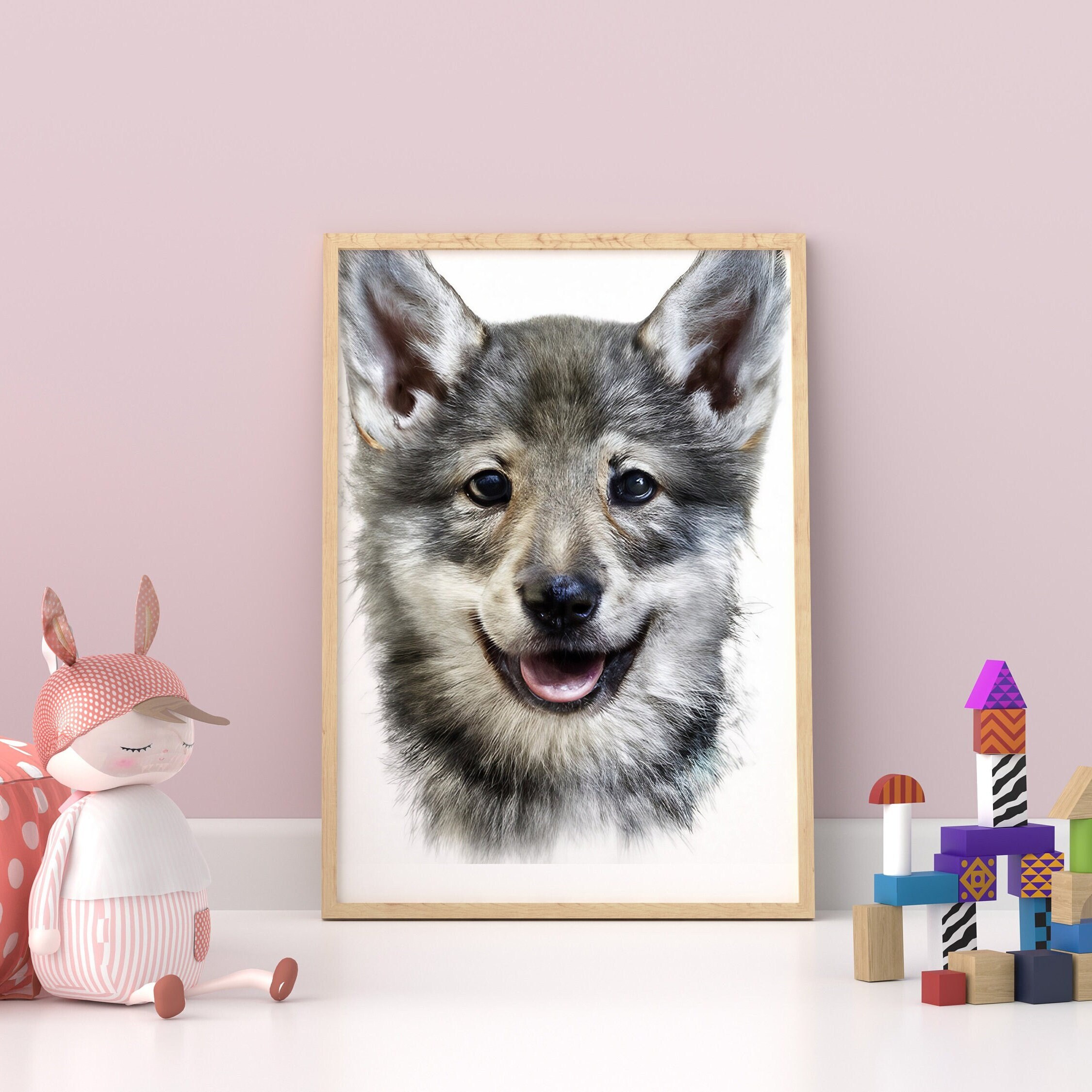 Wolf Cub Wall Art Animal Print Wolf Cub Print Nursery - Etsy