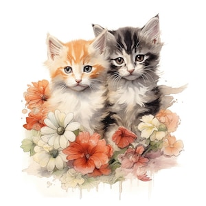 Watercolor Cats - 10 Digital Clipart Bundle - High Quality Images ...