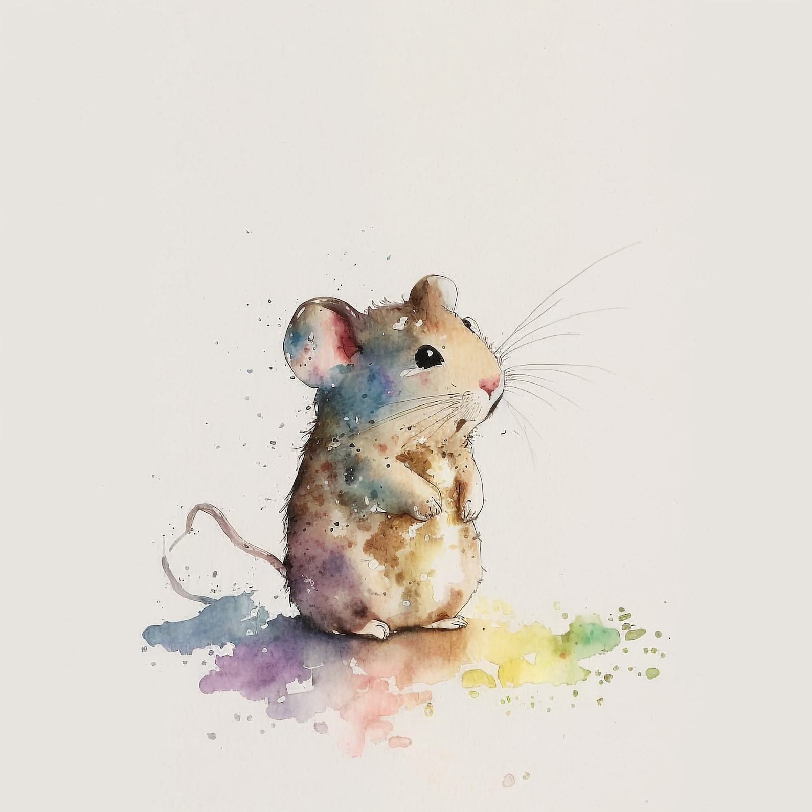 Watercolor Cute Mouse Clipart Set of 10 High Quality Jpgs Digital ...