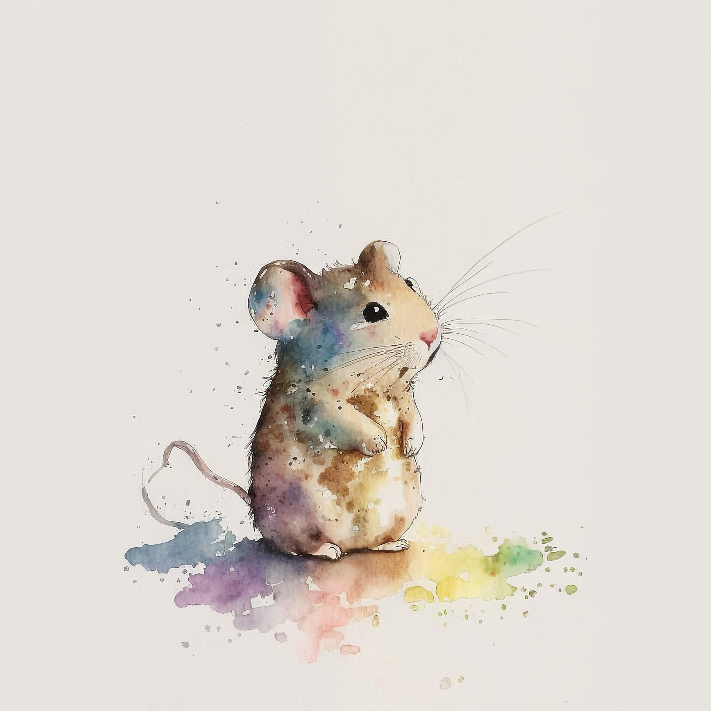 Watercolor Cute Mouse Clipart Set of 10 High Quality Jpgs Digital ...